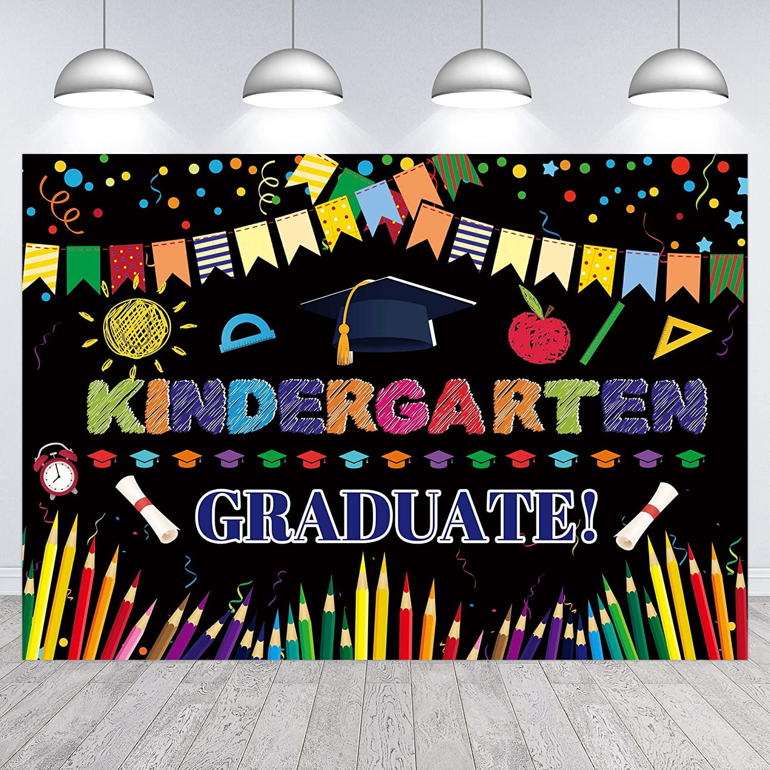Haboke WL-313-D 7×5 feet Polyester Kindergarten Graduation Backdrop ...