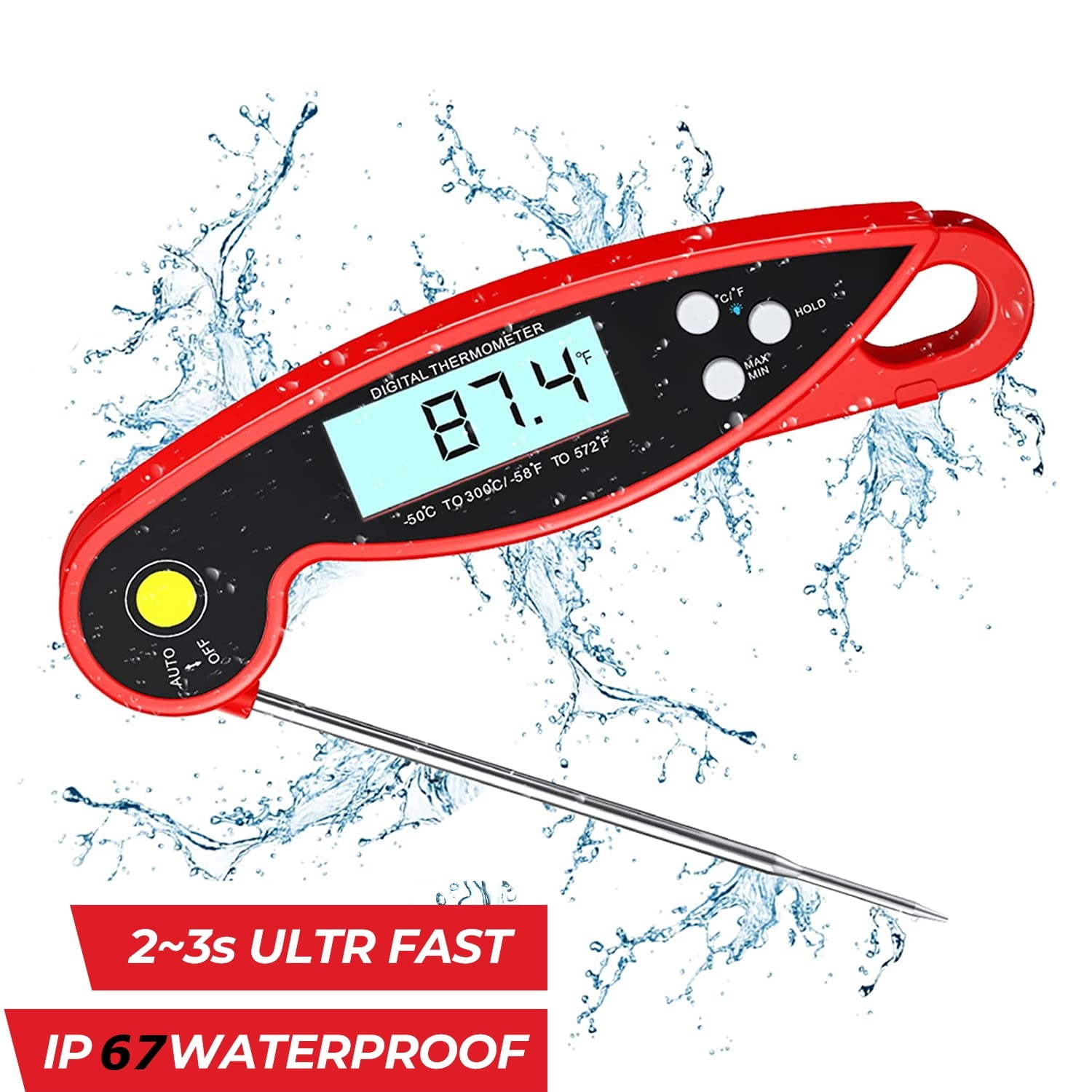 Habor Instant Read Meat Thermometer for Kitchen Food, Waterproof Magnet ...