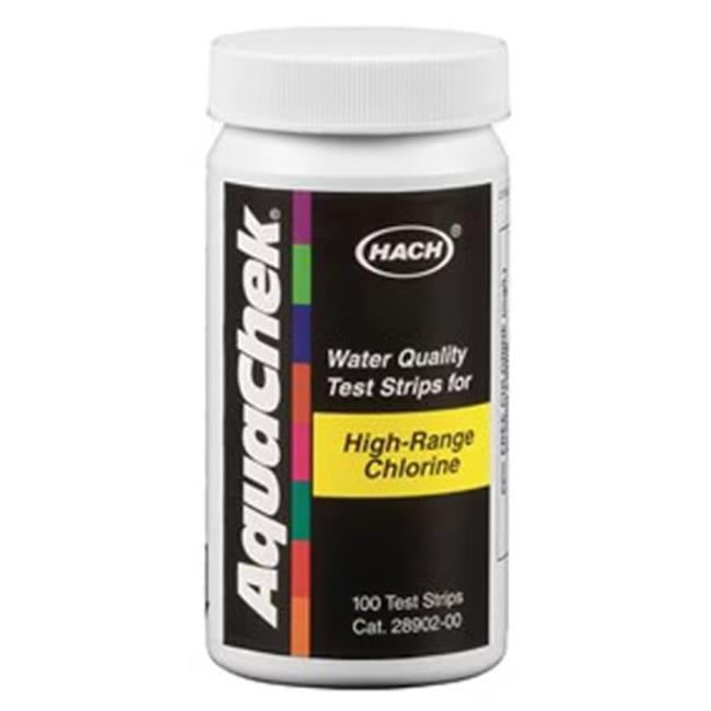 Hach AC652013 Aquacheck Hi-Range Chlorine Test Strips - Bottle of 100 ...