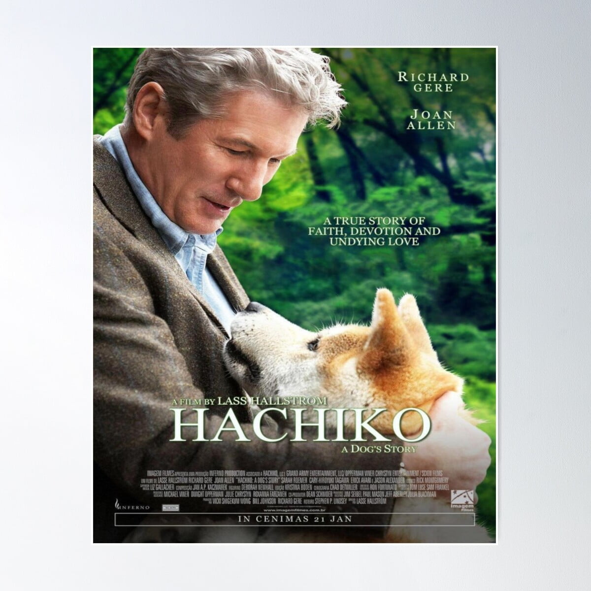 Hachi : A Dog'S Tale (2009) Movie Poster Wall Art, Modern Wall Decor ...