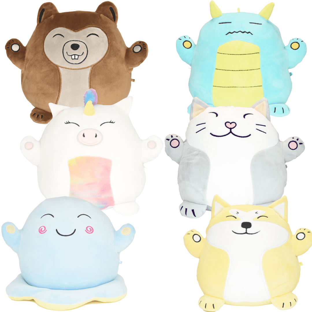 Hachibis 6-pack 8-inch Unicorn, Octopus, Beaver, Dog, Cat and Dragon ...