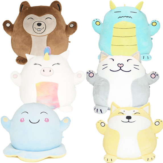 Hachibis 6-pack 8-inch Unicorn, Octopus, Beaver, Dog, Cat and Dragon ...
