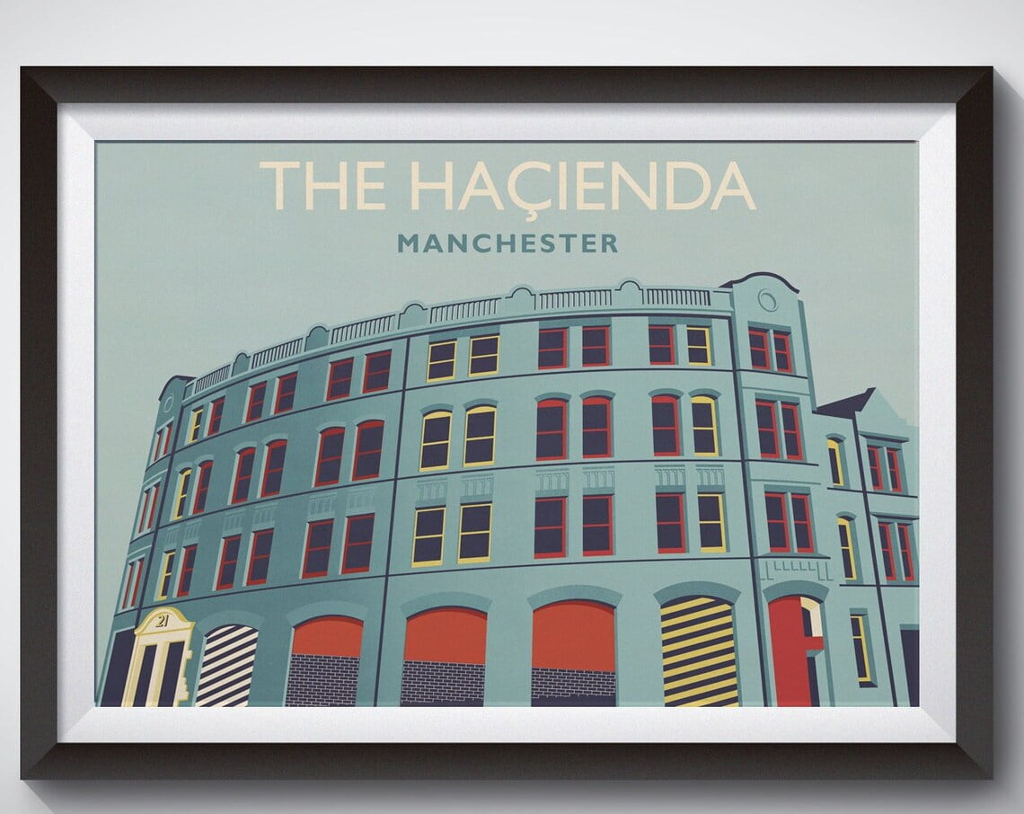 Hacienda Poster, Manchester Music, Art Deco Print, Fac 51, Factory ...
