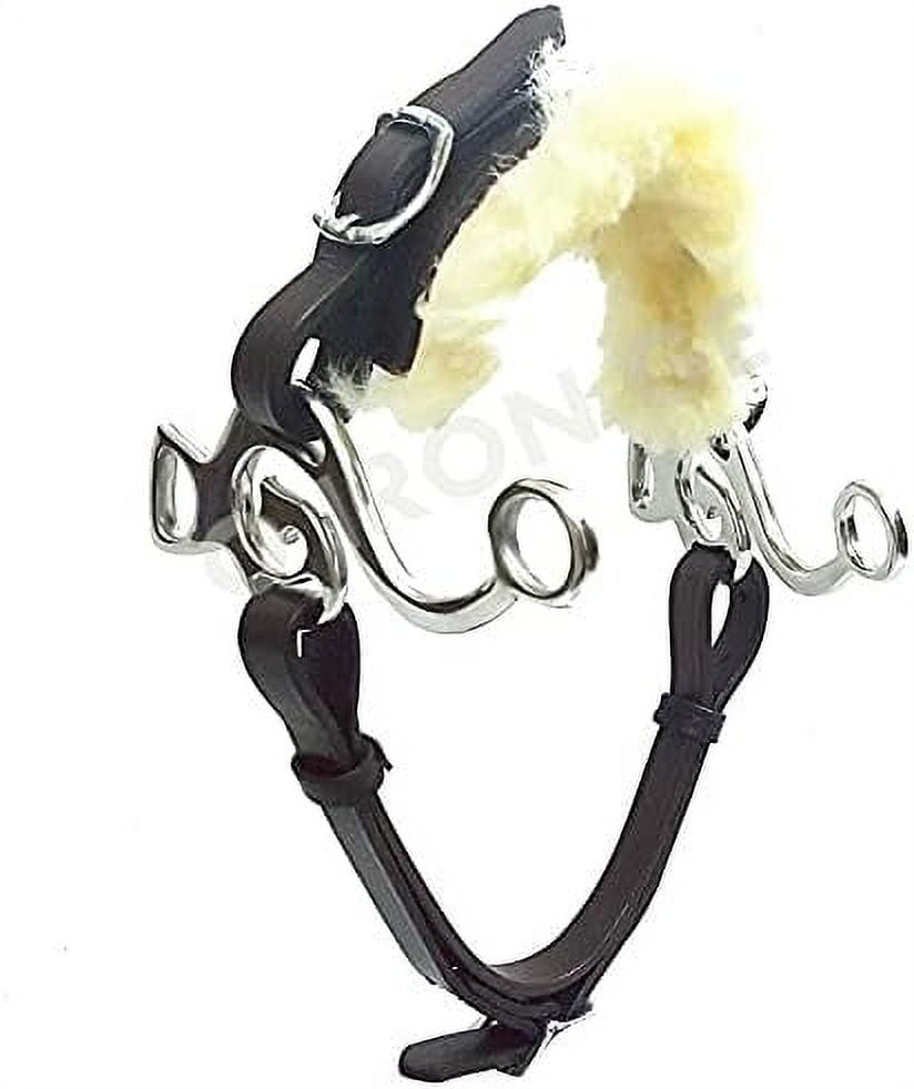 Hackamore Bitless Horse Bit English Western Brown Leather with Genuine ...