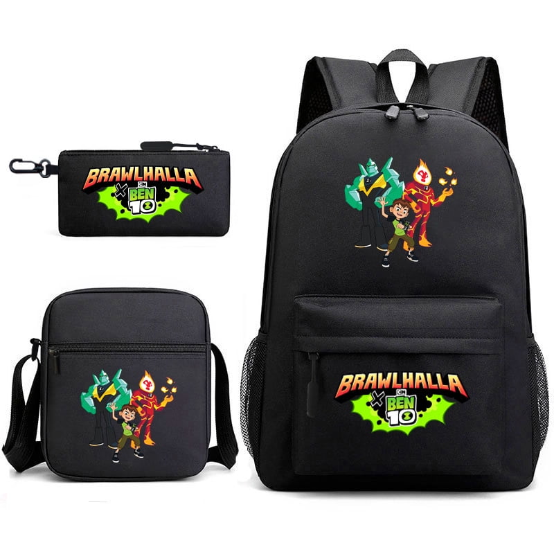 Hacker Junior Starry Sky School Bag Three-piece Set Ben 10 Heat Transfer Personality Backpack ...