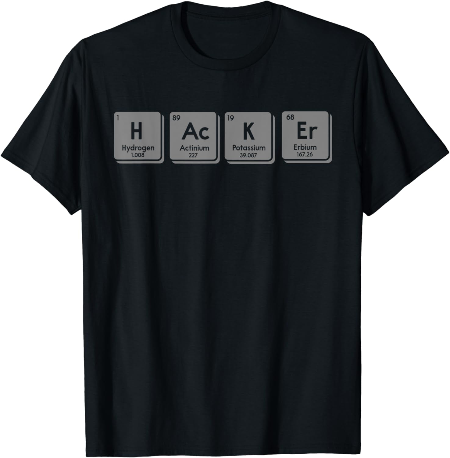 Hacker Periodic Table Of Elements Nerd Geeks IT Office Gifts T-Shirt ...