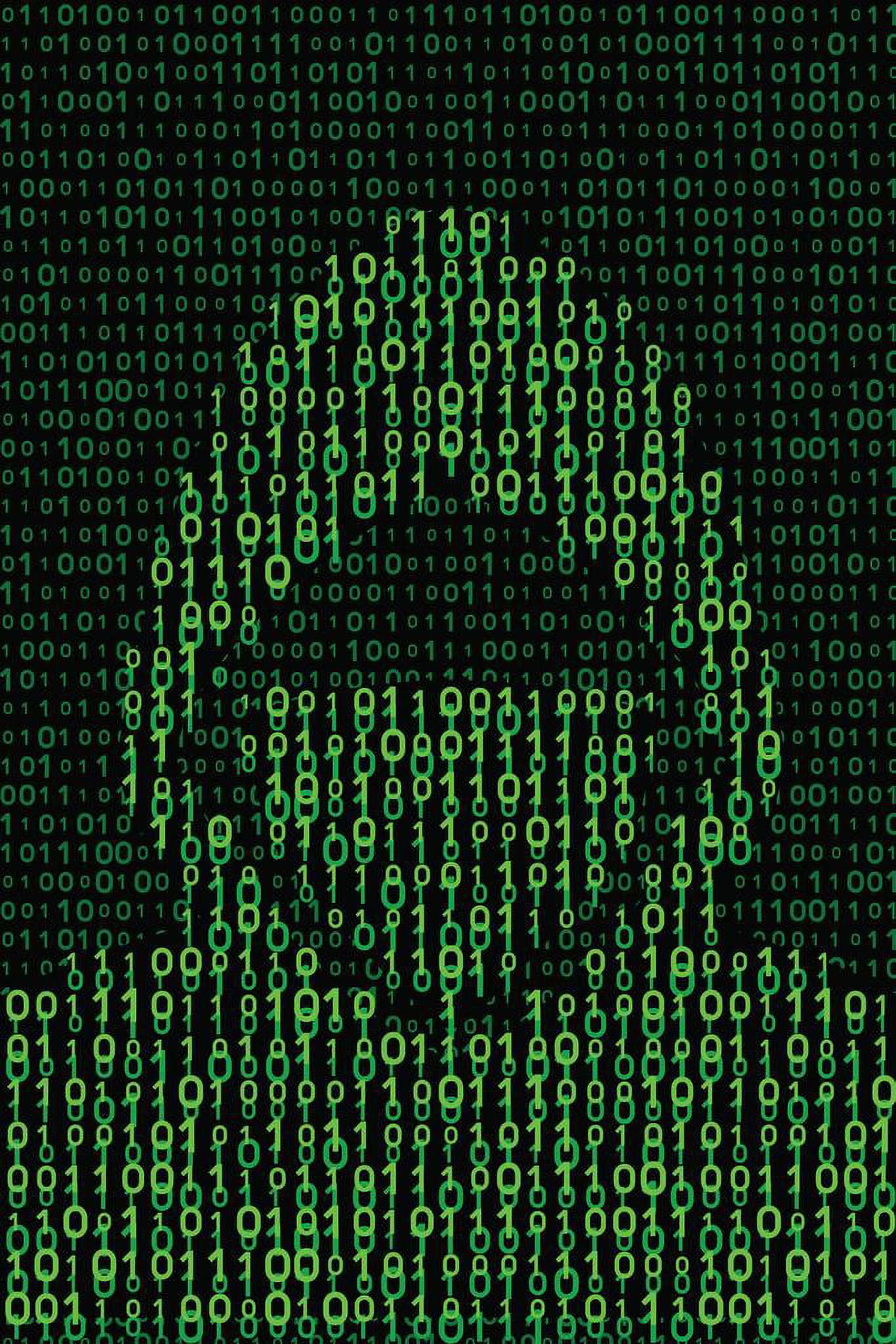Hacker Poster Binary Code Decor Computer Cybersecurity Coder Matrix ...