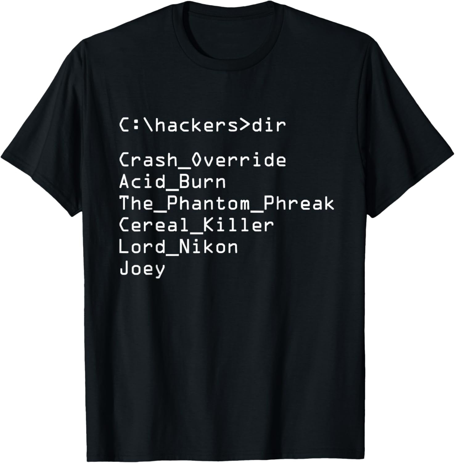 Hackers Movie - C- Cast of Characters T-Shirt - Walmart.com