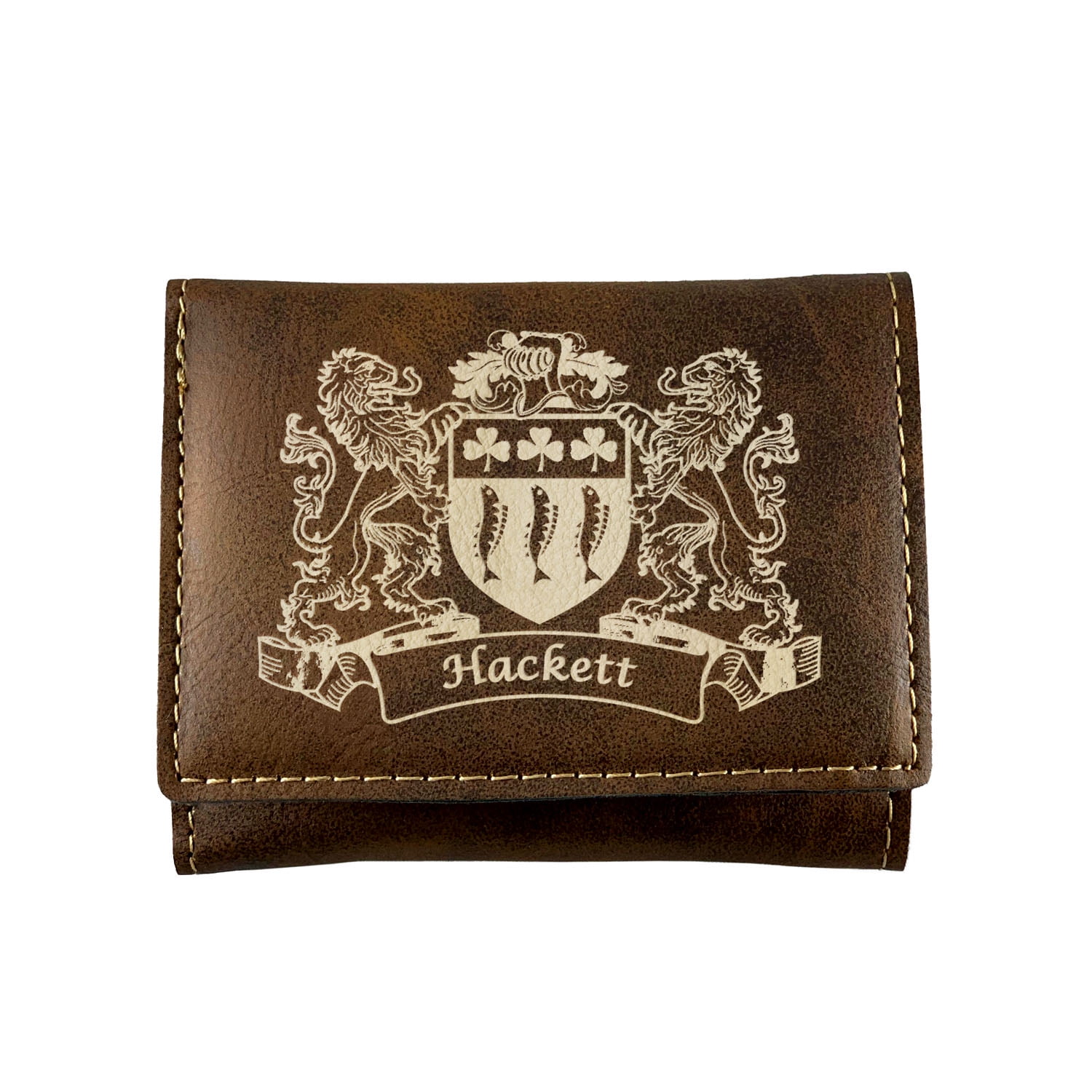 Hackett Irish Coat of Arms Rustic Leather Wallet - Walmart.com