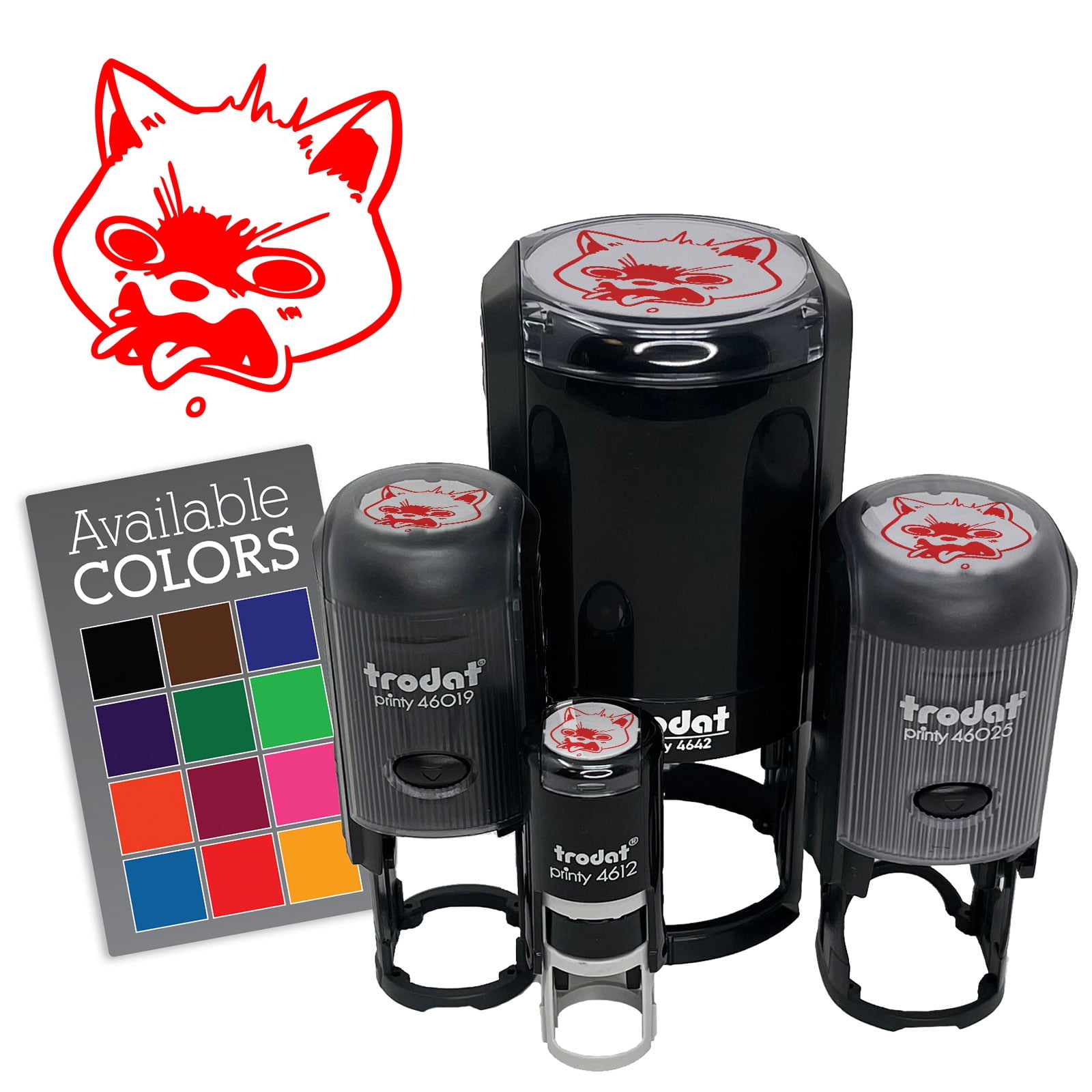 Hacking Coughing Cat Hairball Ugly Funny Self-Inking Rubber Stamp for ...
