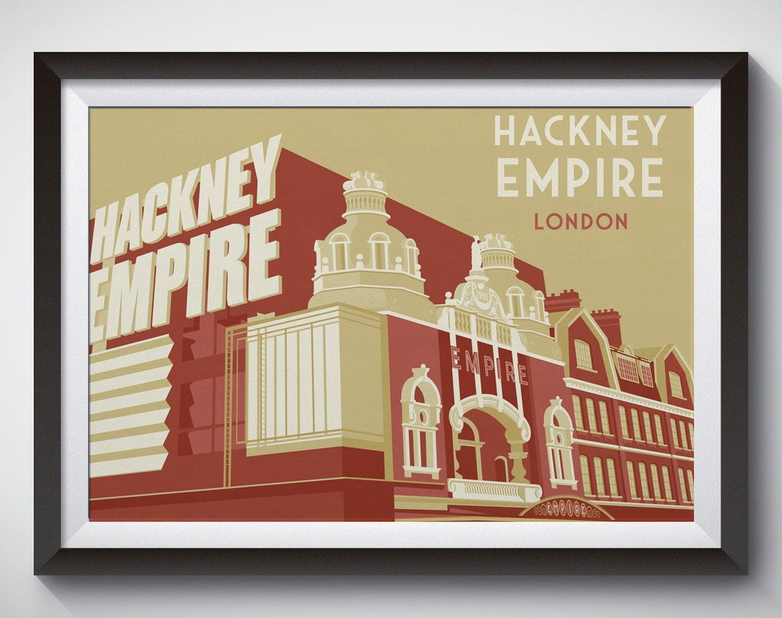 Hackney Empire Poster, East London Travel Print, Theatre Poster, Art ...