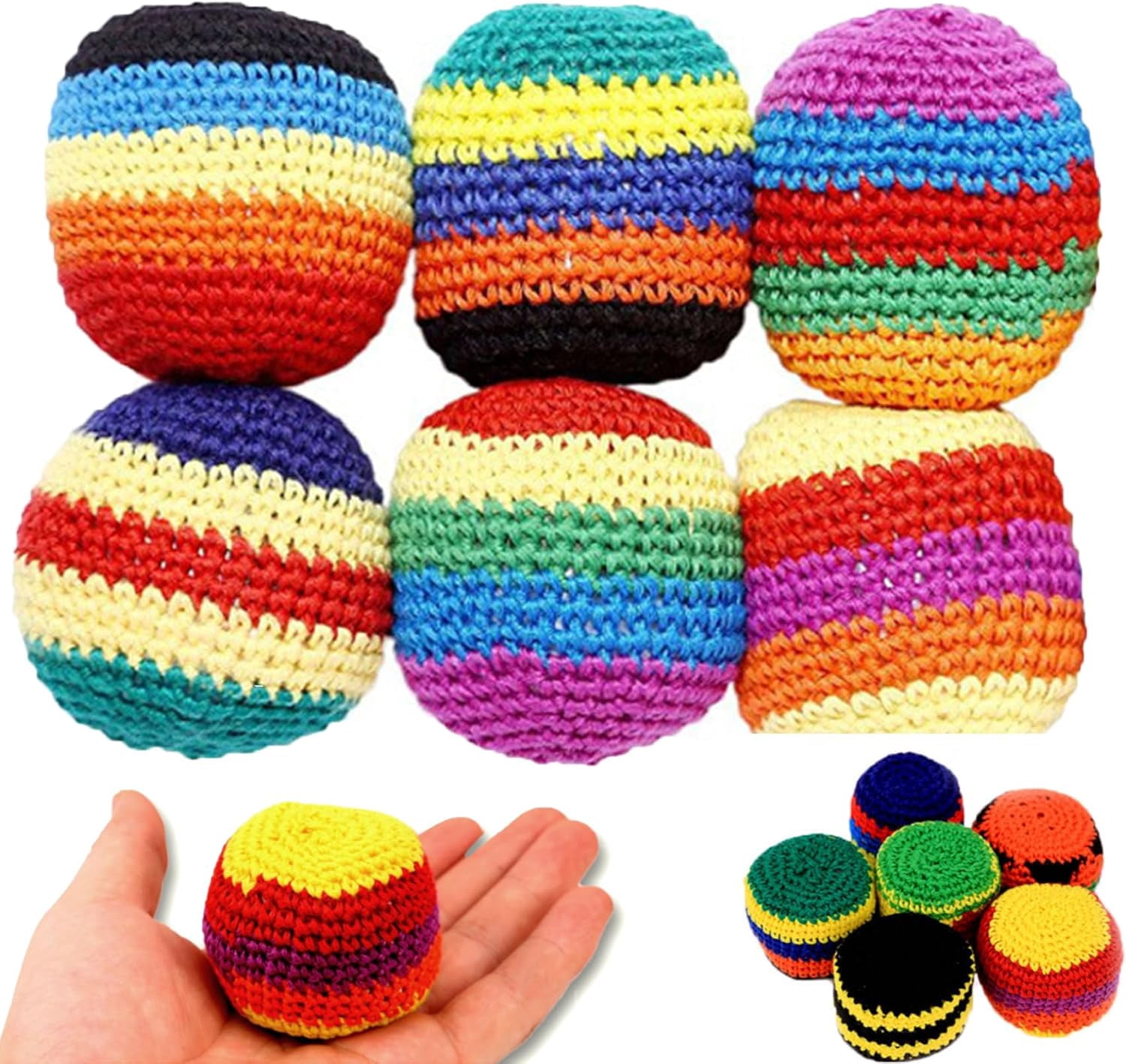 Footbag (Yarn-Filled), Dirt Bag, Handmade Knitted Footbags for Adults ...