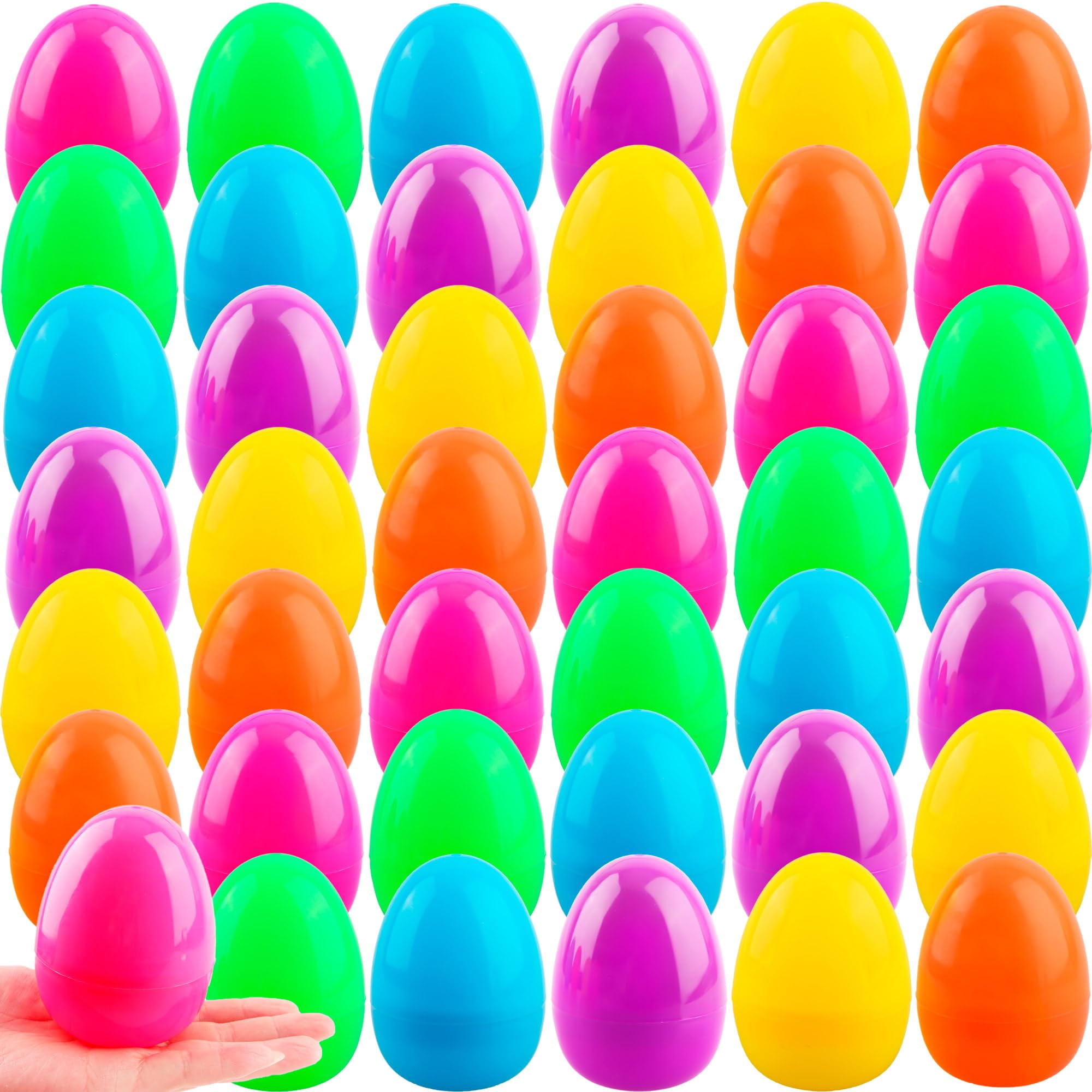 Haconba 42 PackITSC 4 Inch Large Easter Eggs Colorful Plastic Easter ...