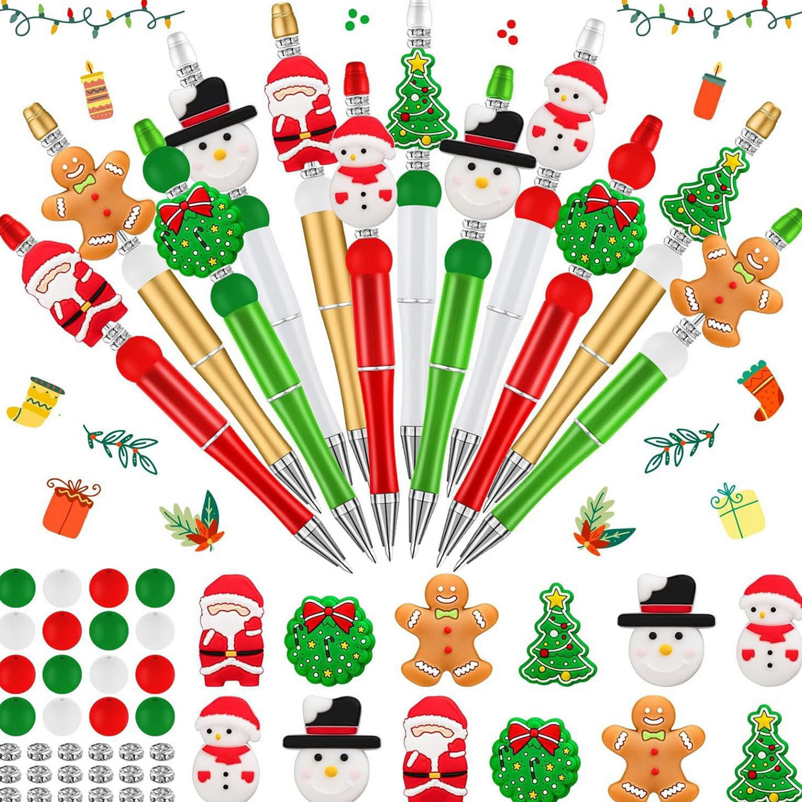 Hadanceo 1 Set(12 x Ballpoint Pens) Christmas Ballpoint Pen DIY Plastic ...