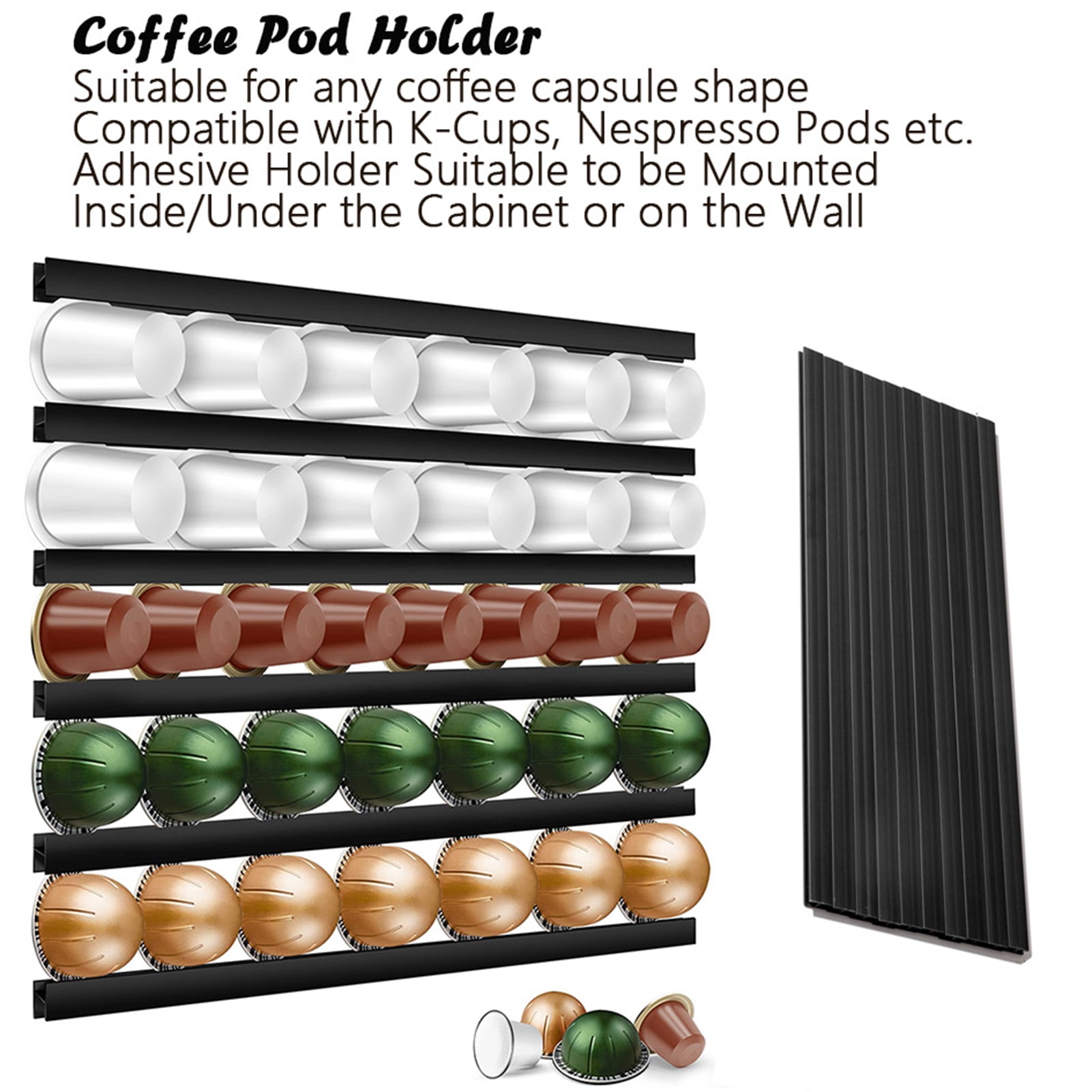 Hadanceo 10Pcs/Set Coffee Capsule Racks Wall-mounted Punch-free ...