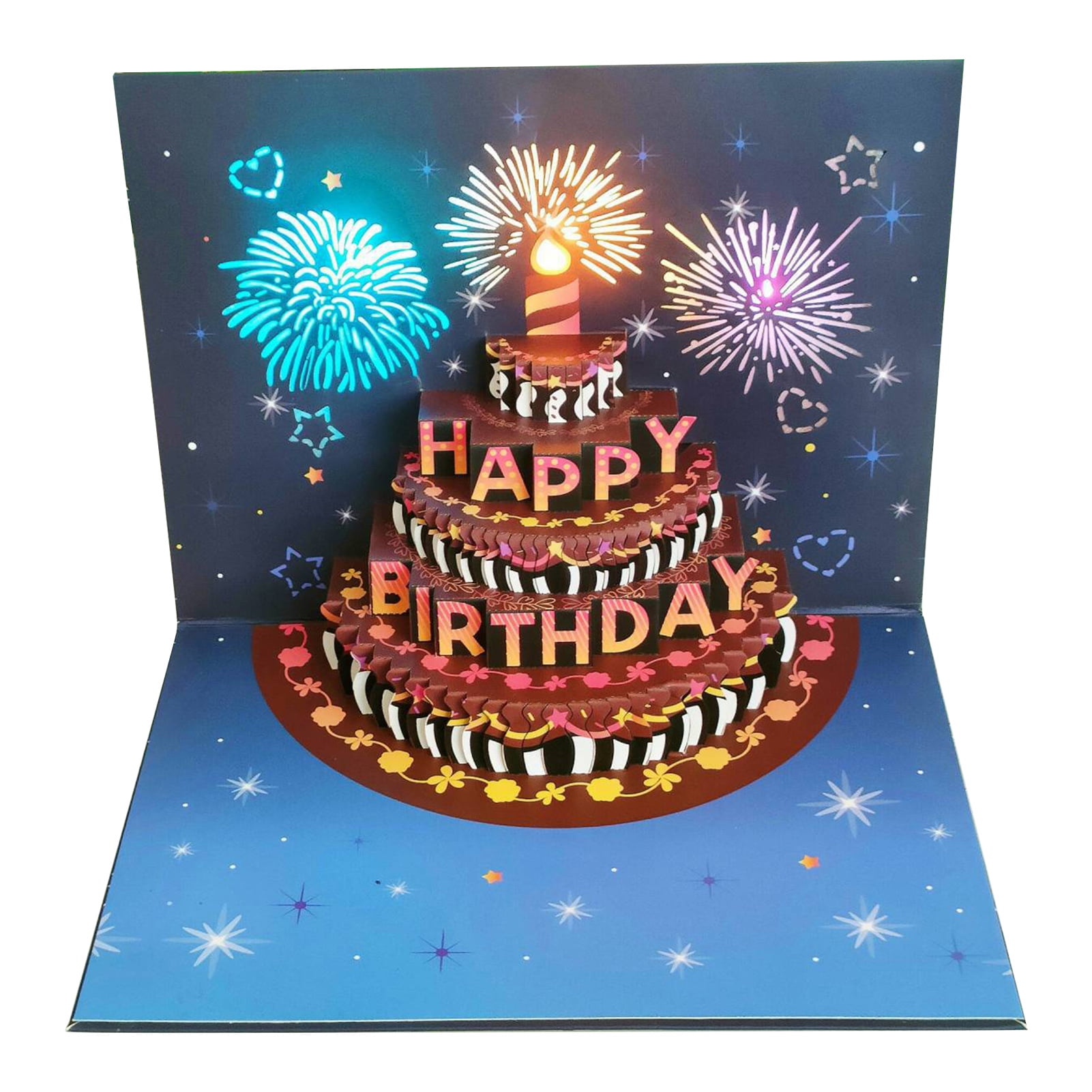 Hadanceo 3D Birthday Card with Musical Lights Blowable Cake Surprise ...