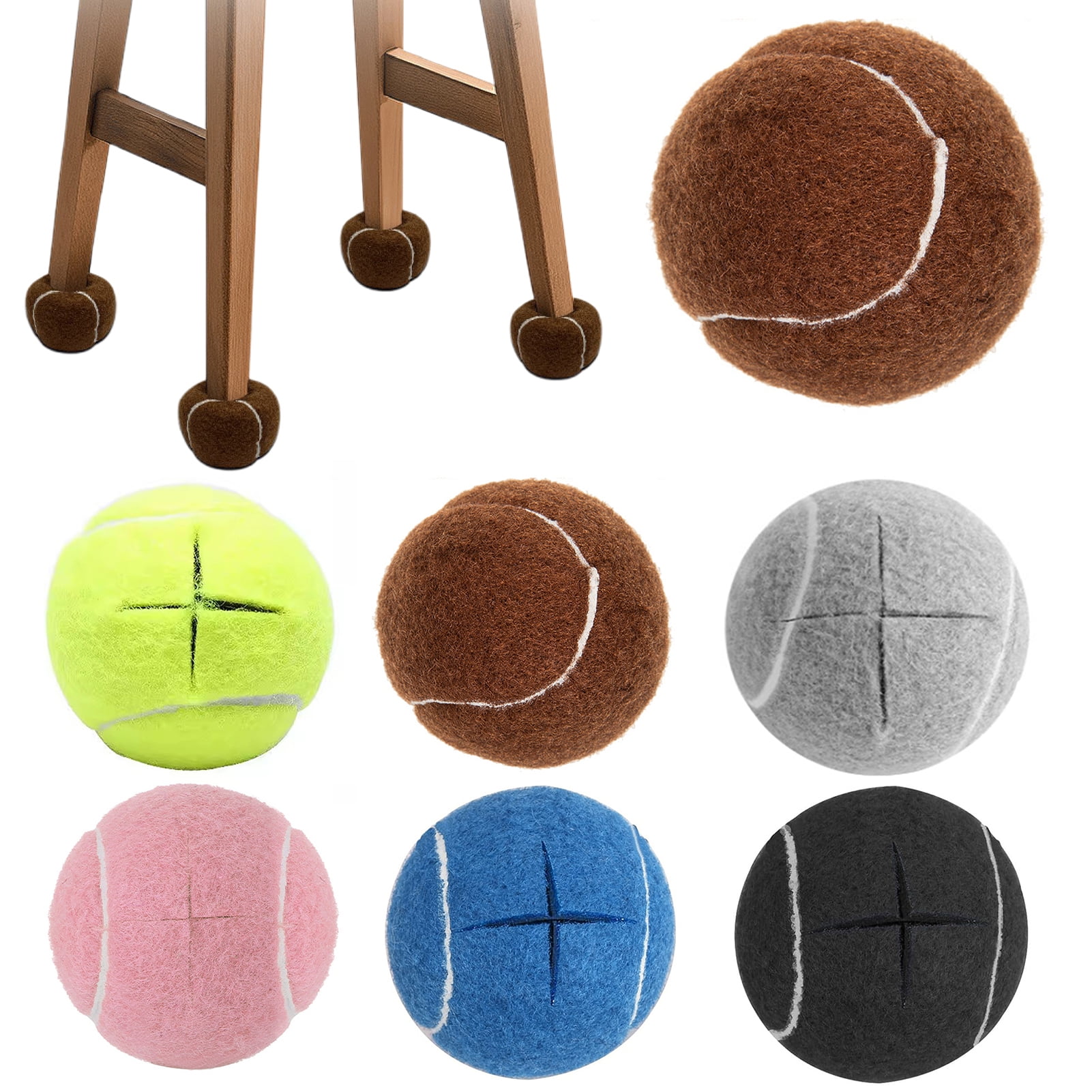 Hadanceo 4 Pcs Pre-Cut Walker Tennis Balls for Furniture Legs Floor ...