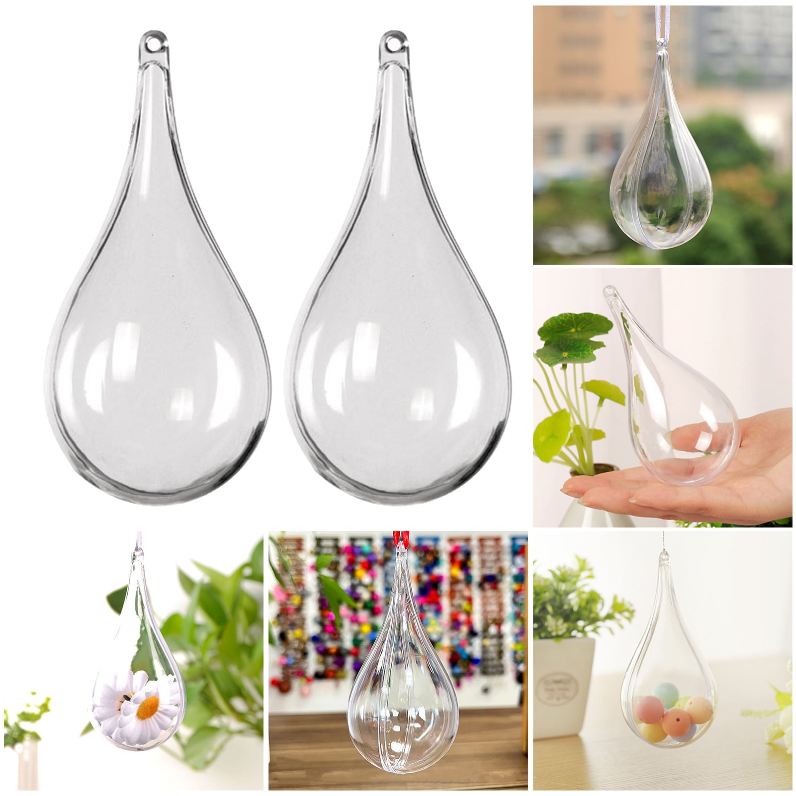 Hadanceo 5/10/15/20 Pcs Christmas Balls with Hole Transparent ...
