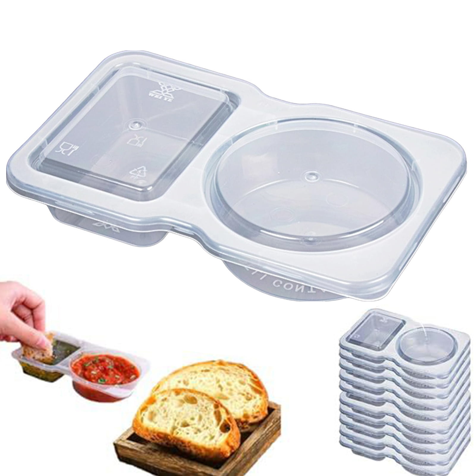 Hadanceo 50Pcs Sauce Box,Double-Walled Condiment,Containers with Lids 2 ...