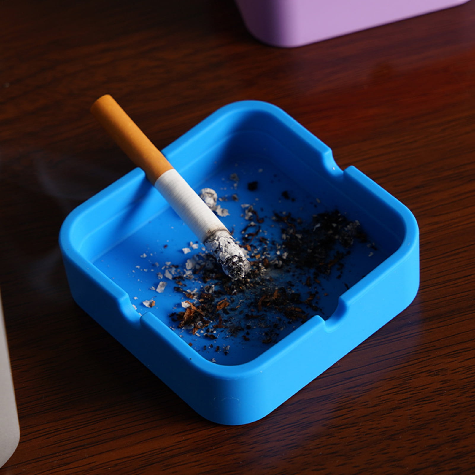 Hadanceo Ash Tray Windproof Easy to Clean SquareDesktop Ashtray Multi ...