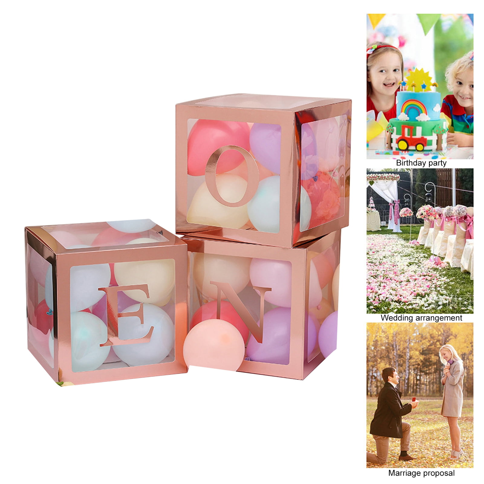 Hadanceo Balloon Box(3PC) 1st Birthday Letter Print Clear Baby Shower ... Hadanceo Balloon Box(3PC) 1st Birthday Letter Print Clear Baby Shower ...