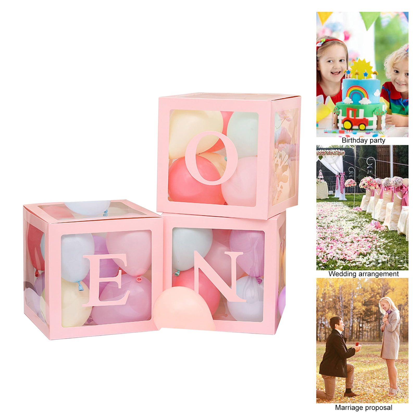 Hadanceo Balloon Box(3PC) 1st Birthday Letter Print Clear Baby Shower ... Hadanceo Balloon Box(3PC) 1st Birthday Letter Print Clear Baby Shower ...