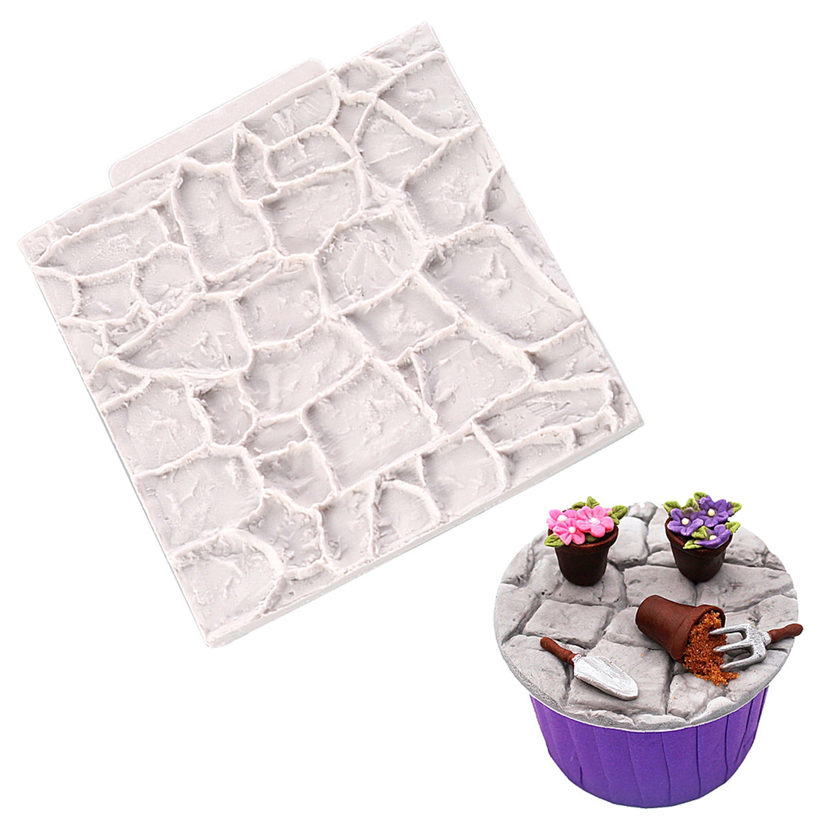 Hadanceo Cake Mold Stone Texture Non Sticky Food Grade Fondant Cake ...