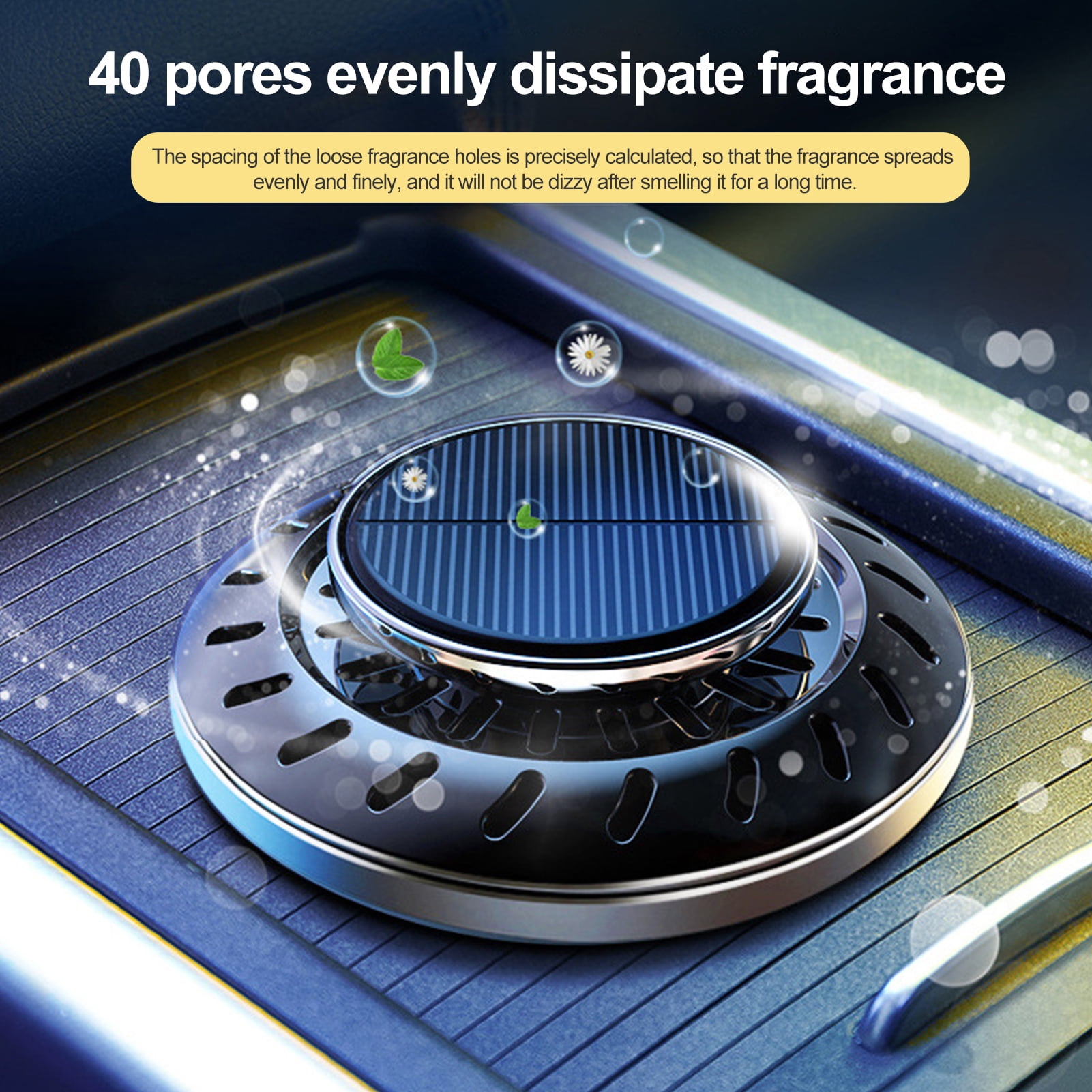 Hadanceo Car Perfume Solar Energy Rotation Auto Aromatherapy Creative ...