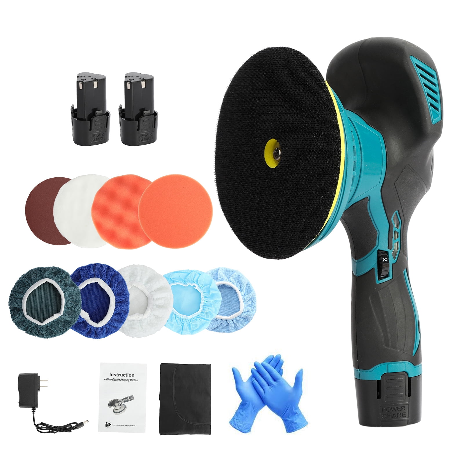 Hadanceo Car Polisher 6 Variable Speed Battery Powered Cordless ...
