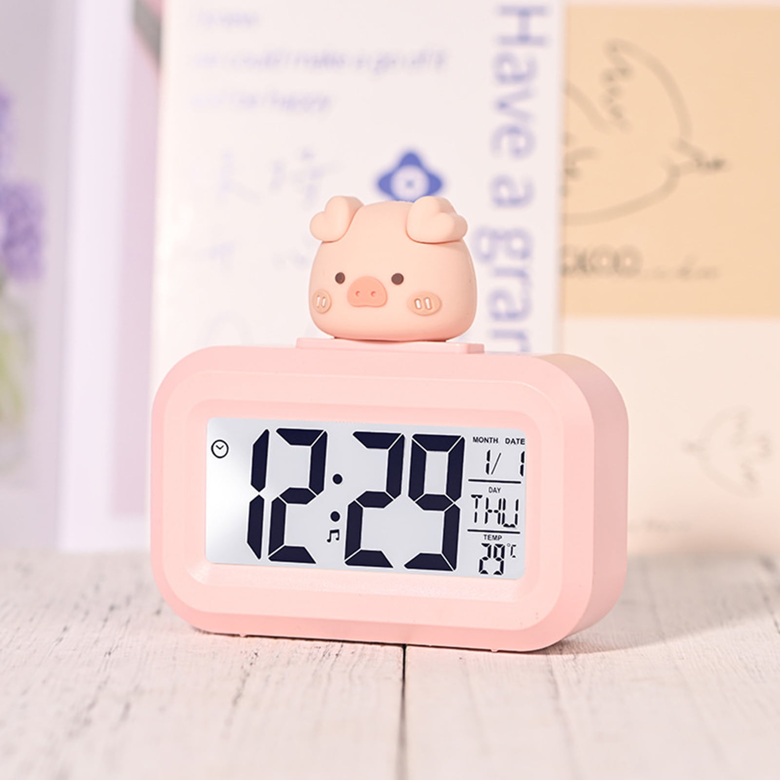Hadanceo Digital Clock Temperature Display Large Screen Mini Size ...