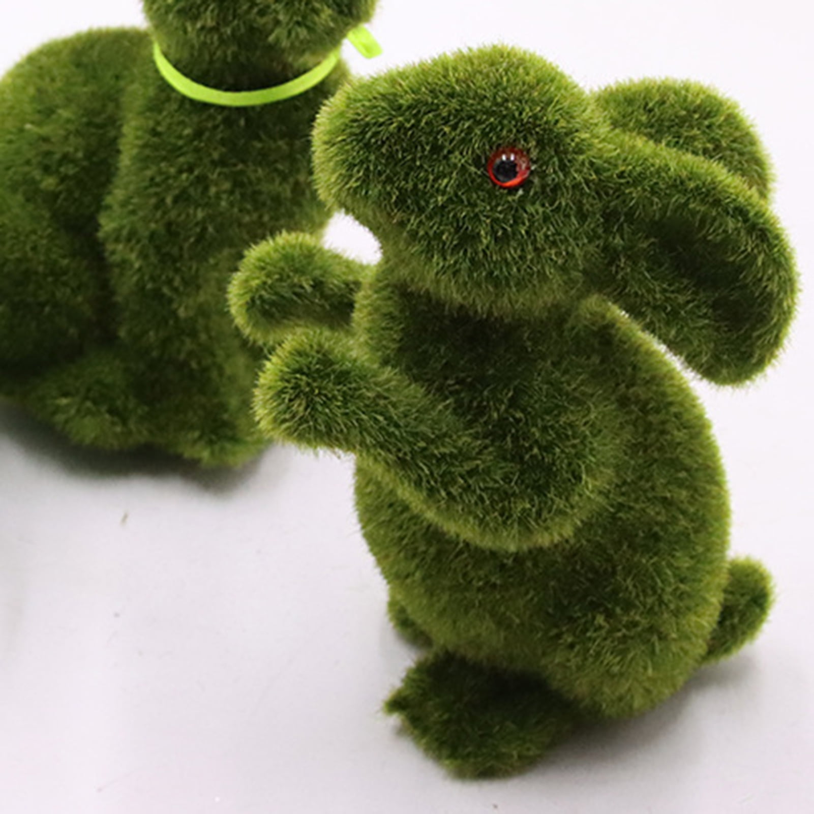 Hadanceo Easter Bunny Figurine Flocking Simulated Rabbit Statue ...