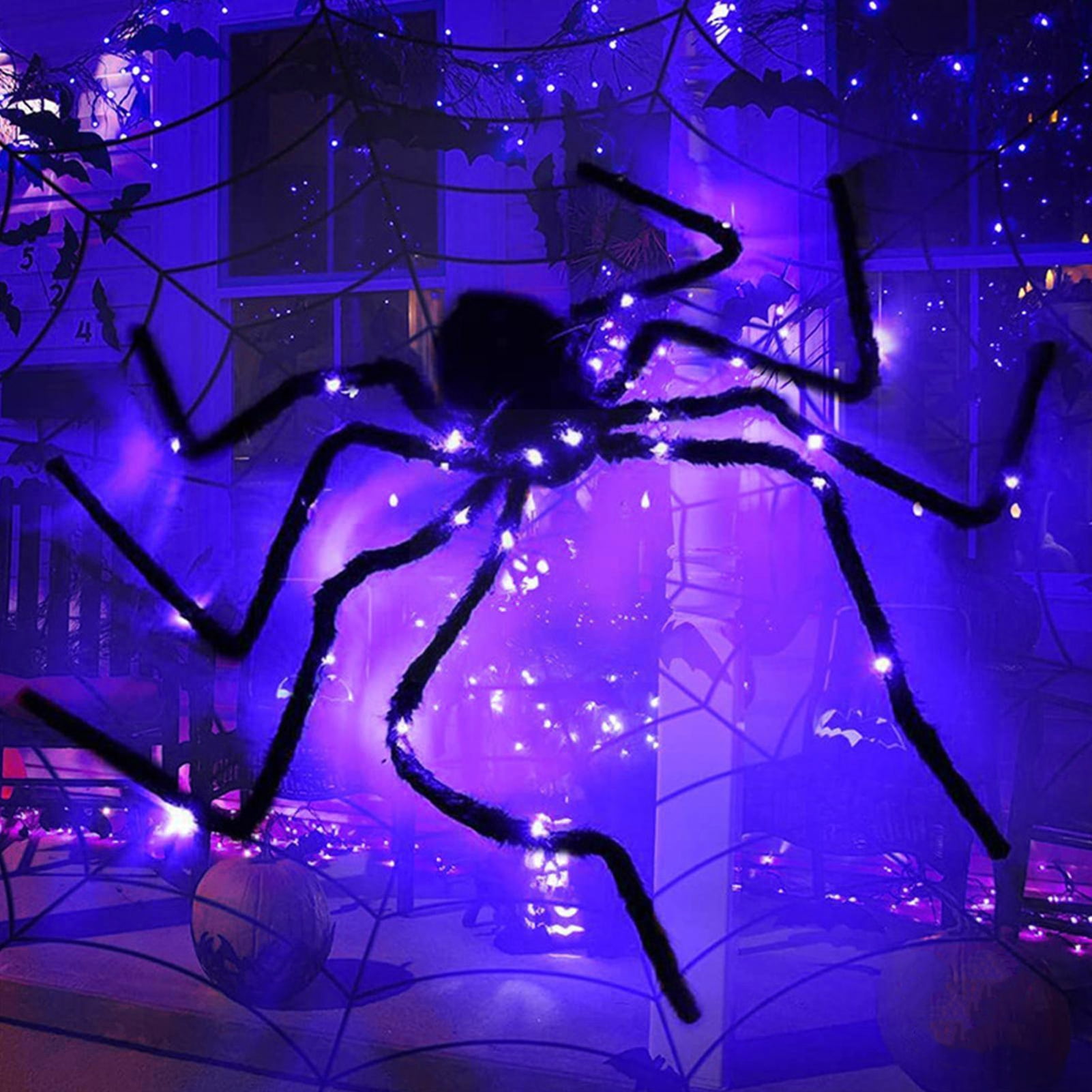 Hadanceo Halloween Glowing Plush Spider Decoration with Bendable Legs ...