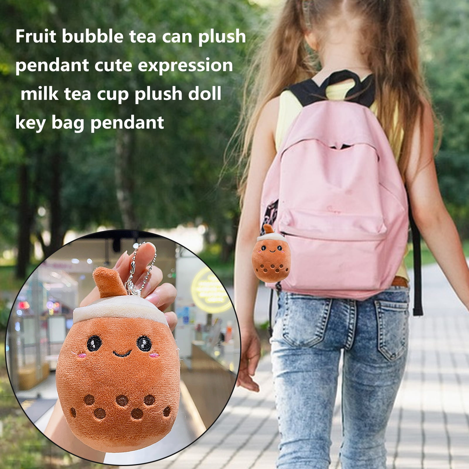 Hadanceo Kids Gift Cute Milk Tea Cup Plush Pendant Cartoon Bubble Tea ...