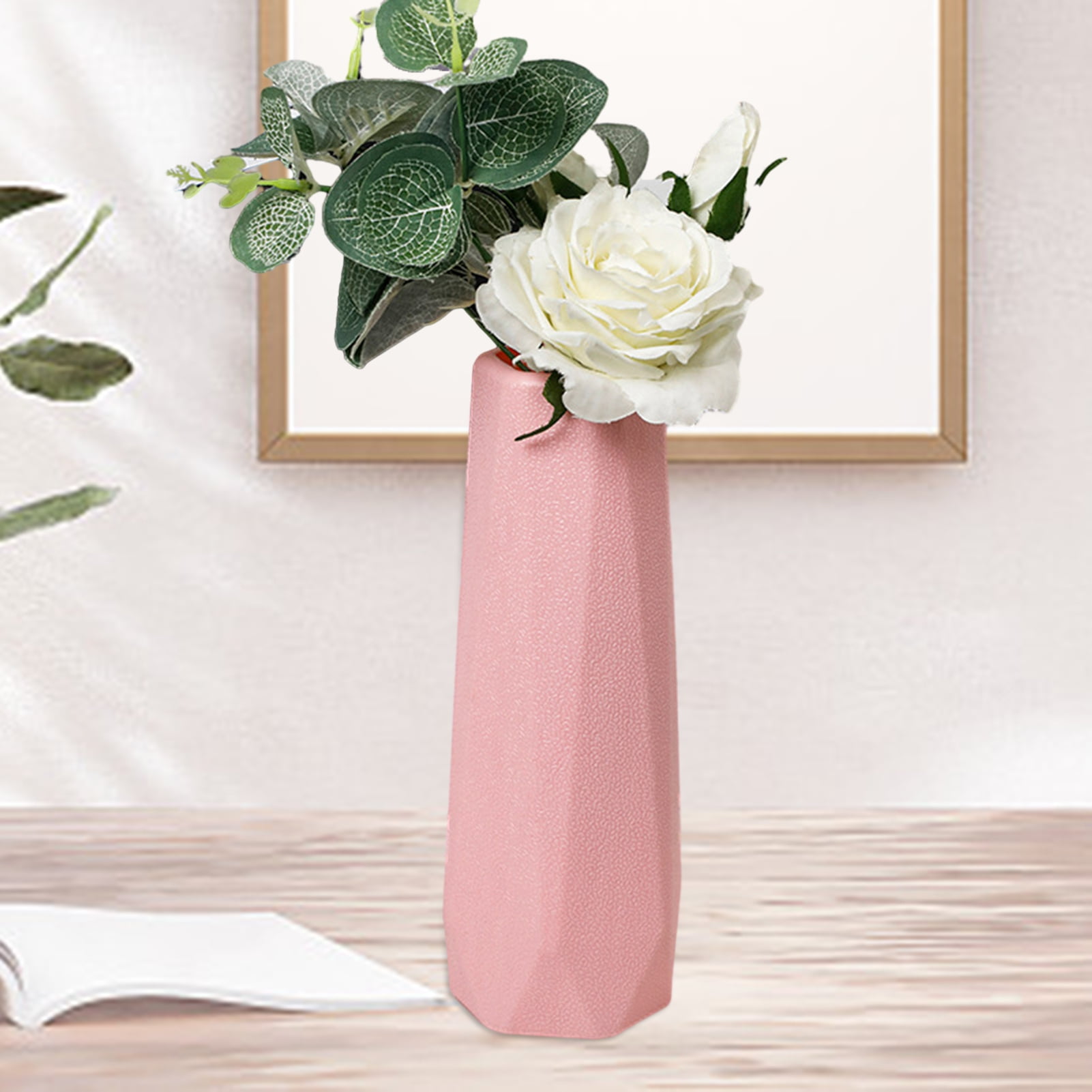 Hadanceo Nordic Style Plastic Vase,Rhombus Appearance Living Room Decor ...