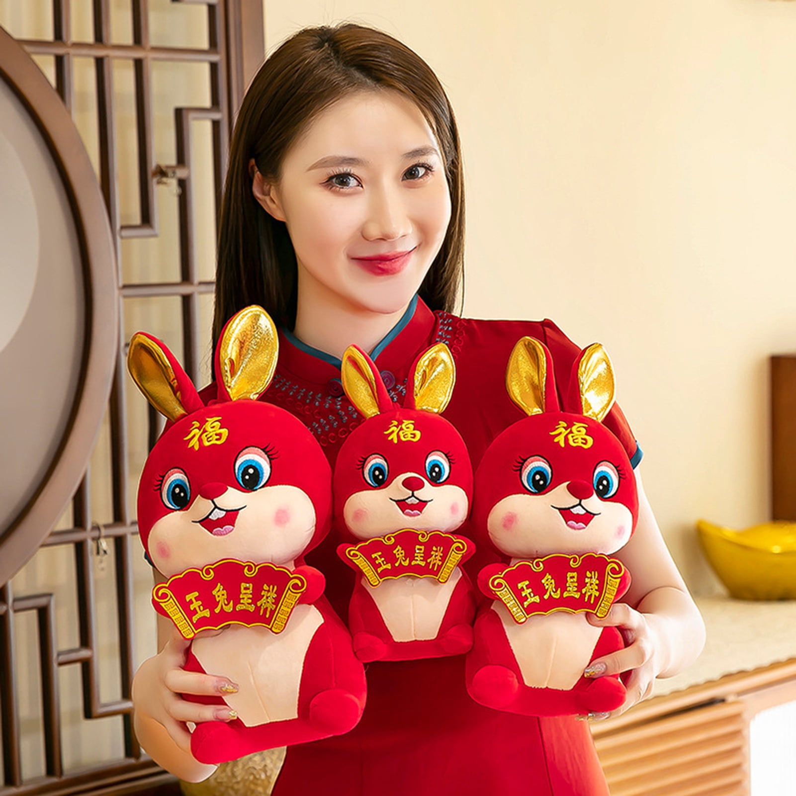 Hadanceo Rabbit Doll Traditional Decorative Auspicious Jubilant ...