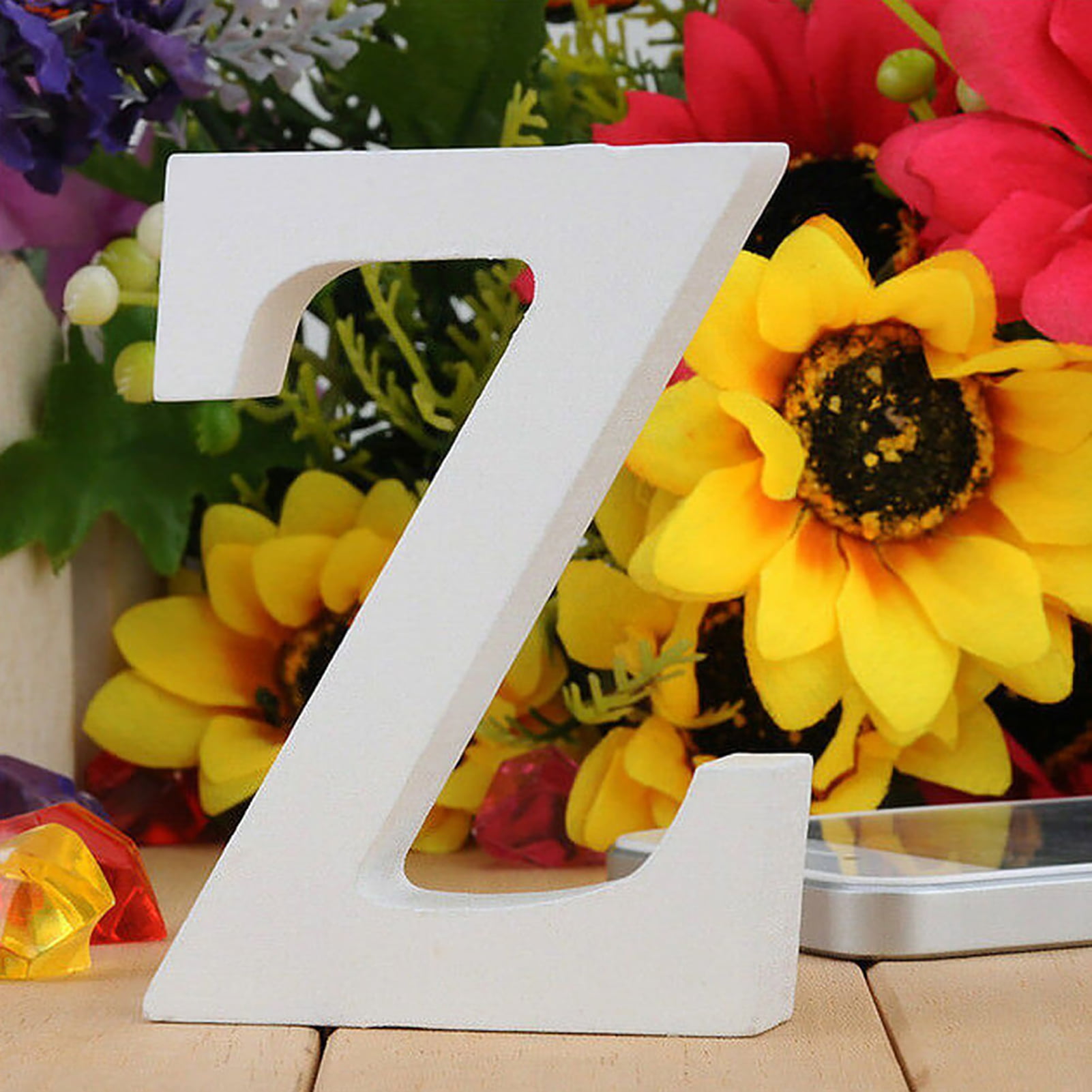 Hadanceo Standing Letter Delicate Standing Large White Wooden Alphabet ...