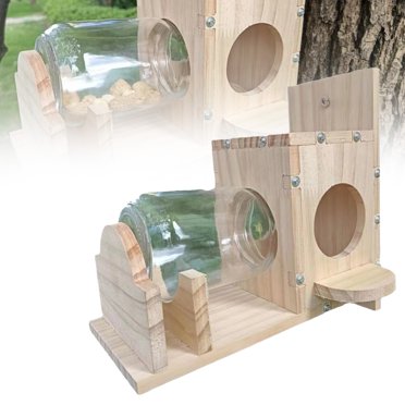 Uncle Dunkels Backyard Squirrel Feeder (w/ Gallon Glass Jar); Rustic ...