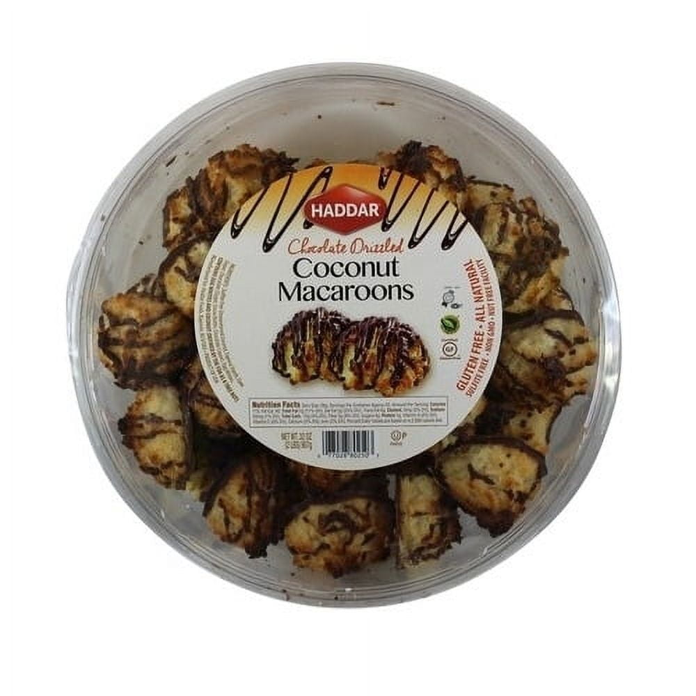 Haddar Chocolate Drizzled Coconut Macaroons, Gluten Free, 32 Ounce ...