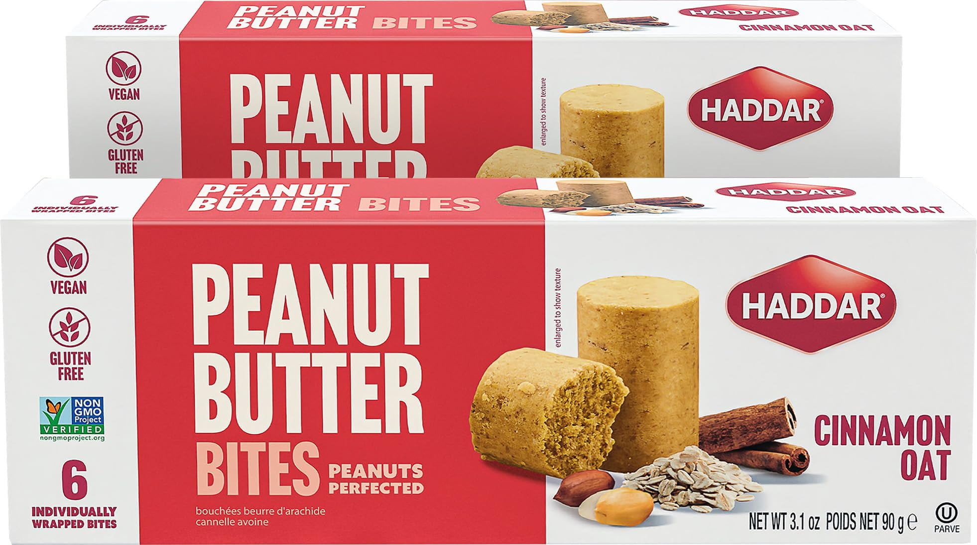 Haddar Cinnamon Oat Peanut TGF4 Butter Bites, (2 Pack - 12 Bites ...