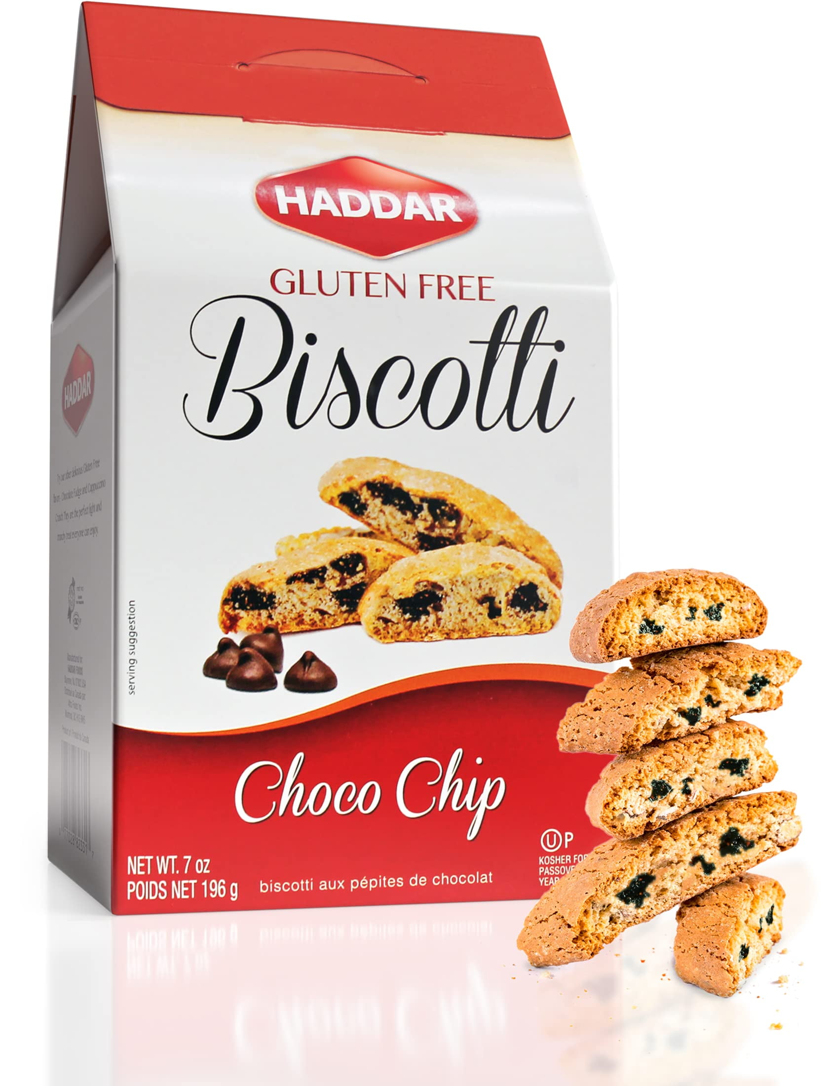 Haddar Gluten Free Chocolate DHF10 Chip Biscotti, 7 oz, Grain Free ...