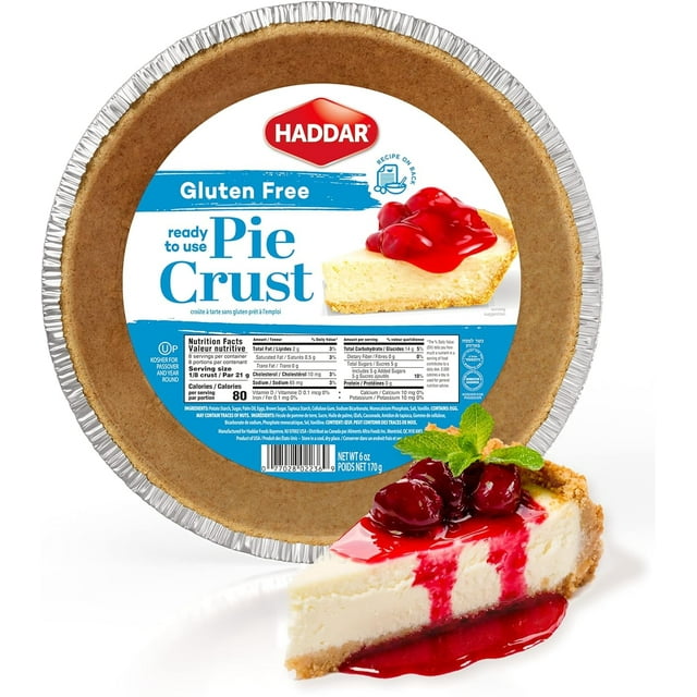 Haddar Gluten Free Graham Cracker Pie Crust 6oz | Six Inch, No Bake ...