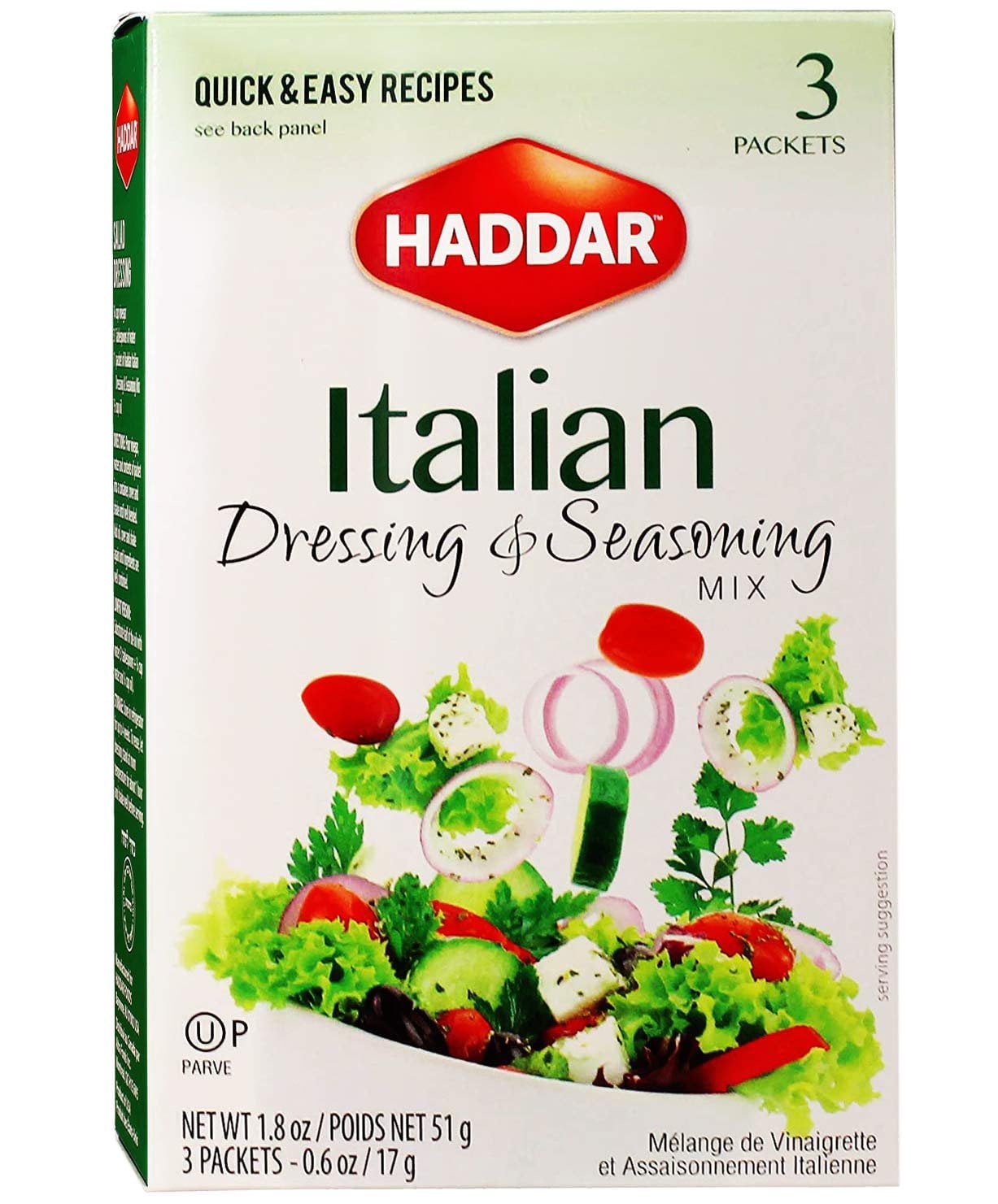 HADDAR Italian Dressing & Seasoning Mix 1.8oz 3 Packets for Salad ...