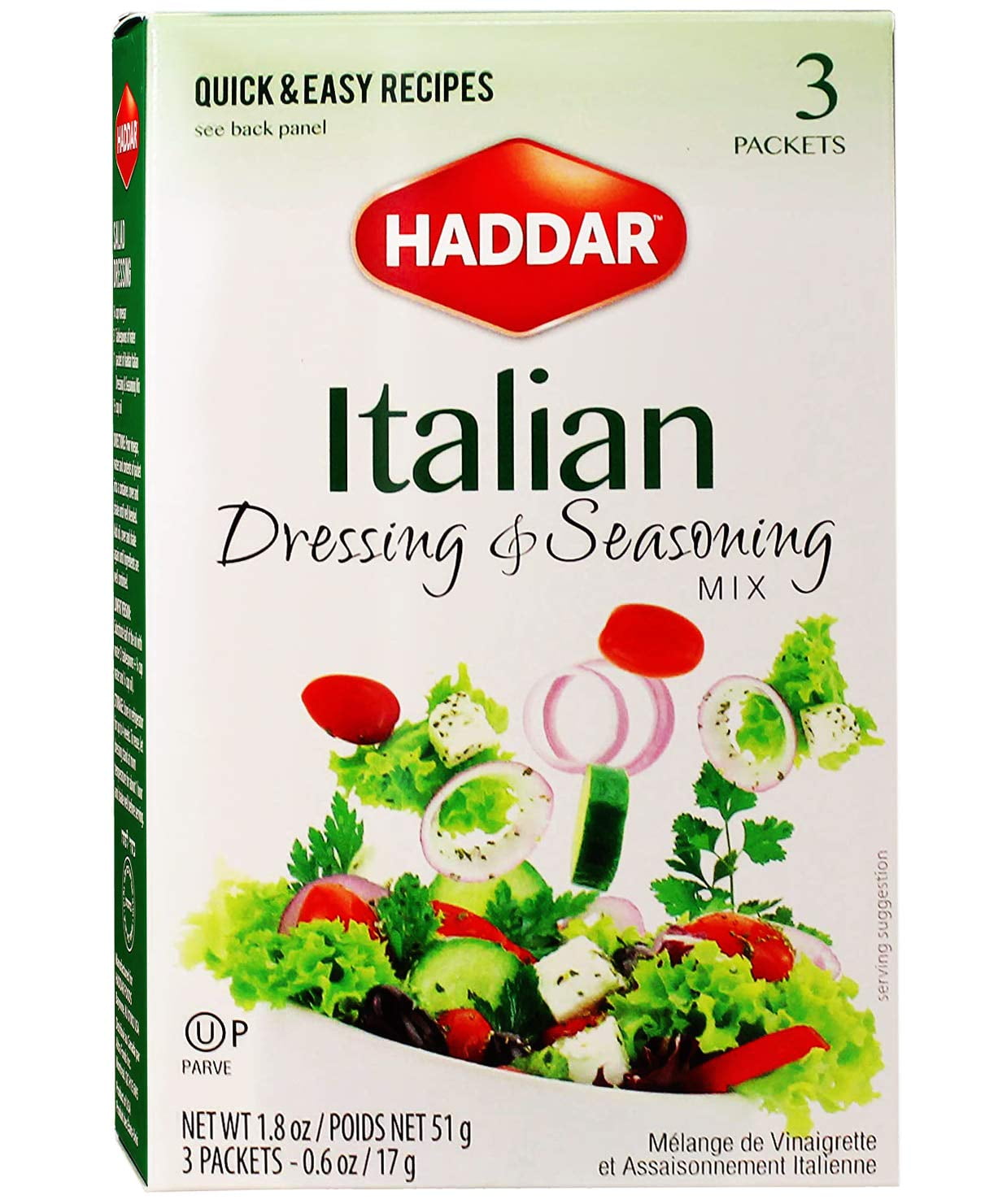 Haddar, Gluten Free Italian WHF2 Dressing & Seasoning Mix 1.8oz, (3 ...
