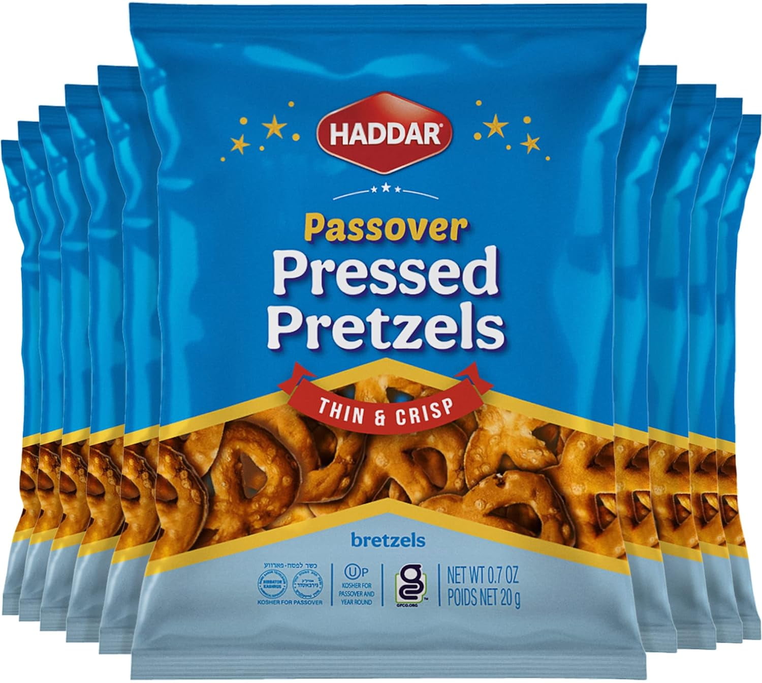 HADDAR, Gluten Free Pretzels, 0.7oz 10 Pack, Individual Snack Packs ...