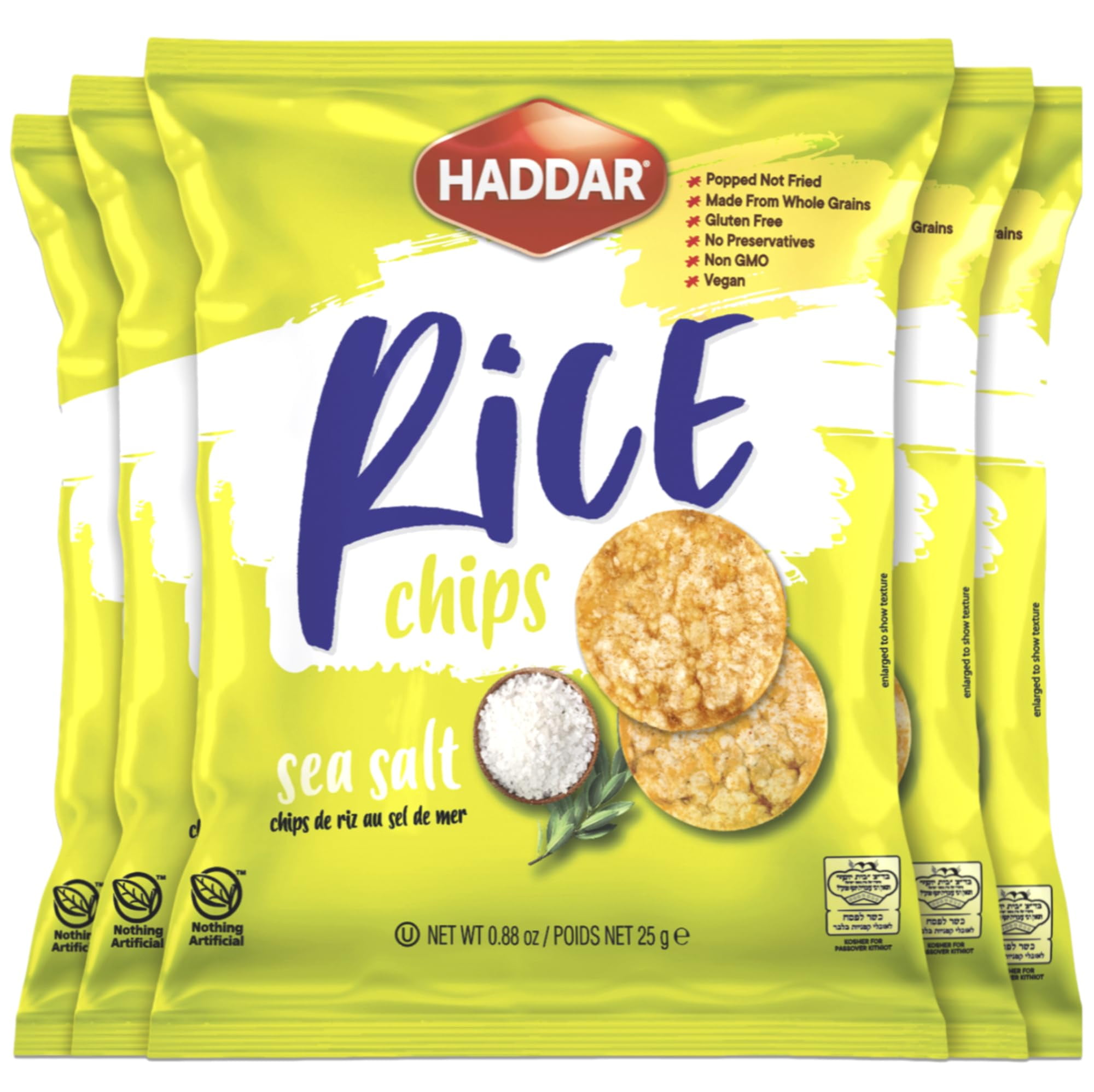 Haddar Multigrain Super Thin Rice HYZ01 Chips with Sea Salt .88oz (5 ...