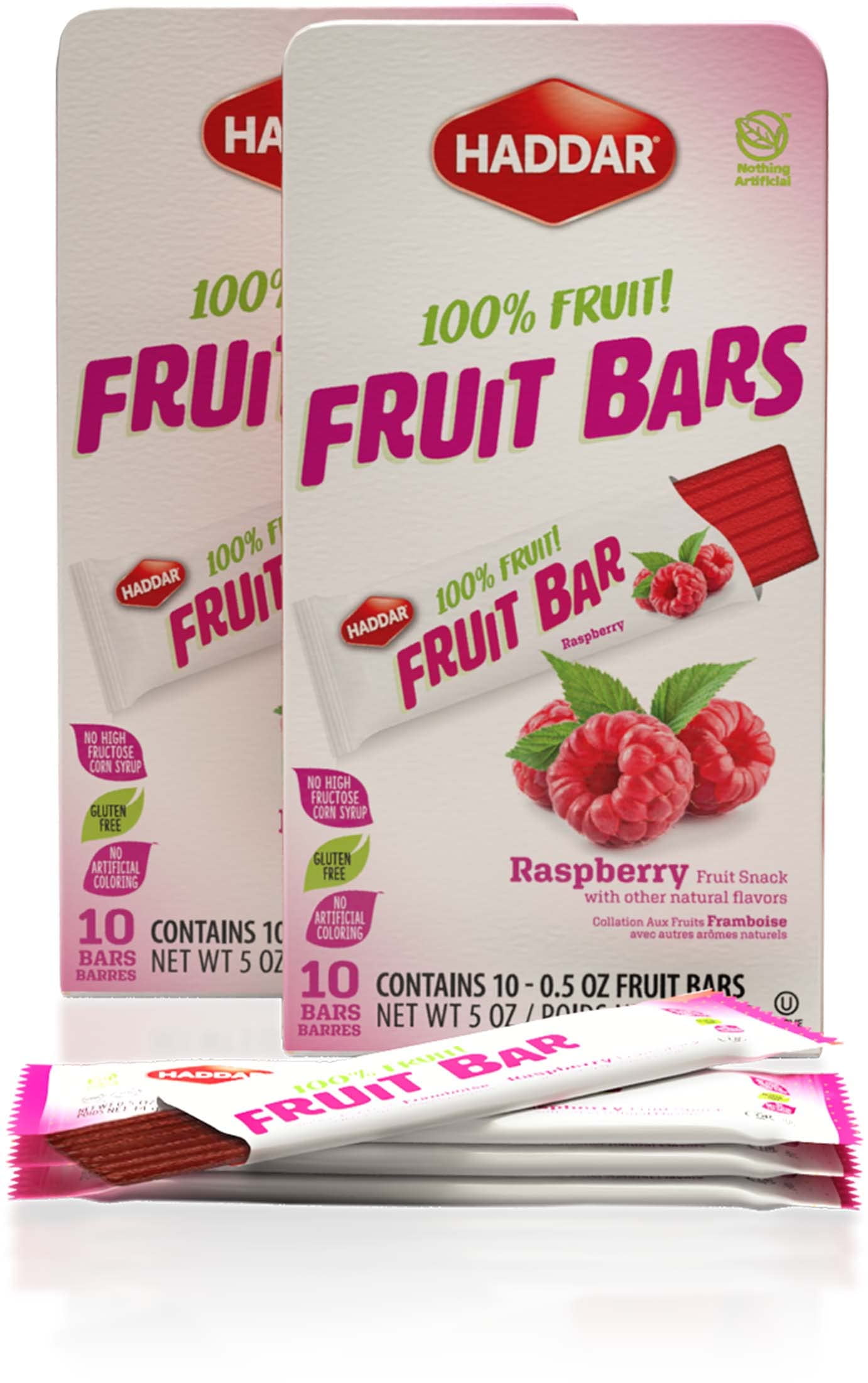 Haddar Raspberry 100% Fruit Bars, HYZ01 10ct (2 Pack = 20 Bars) Made ...