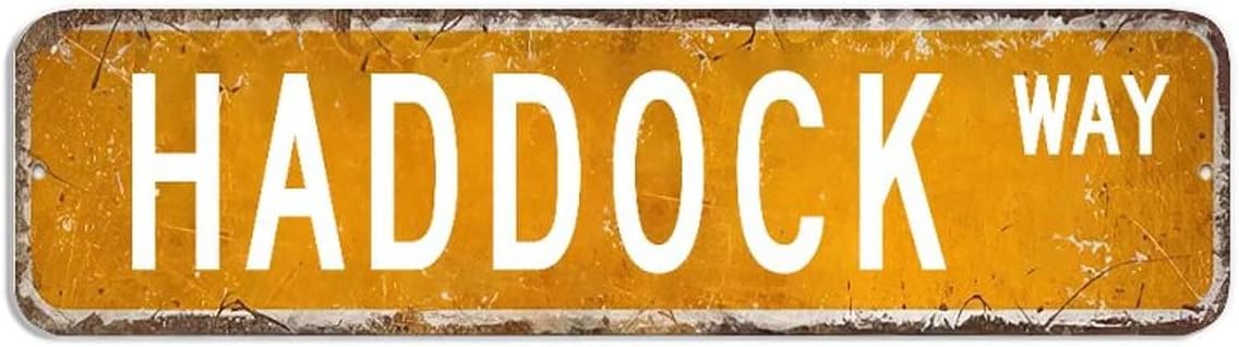 Haddock Retro Street Sign, Pet Animals Vintage Wall Art Plaque, Haddock ...