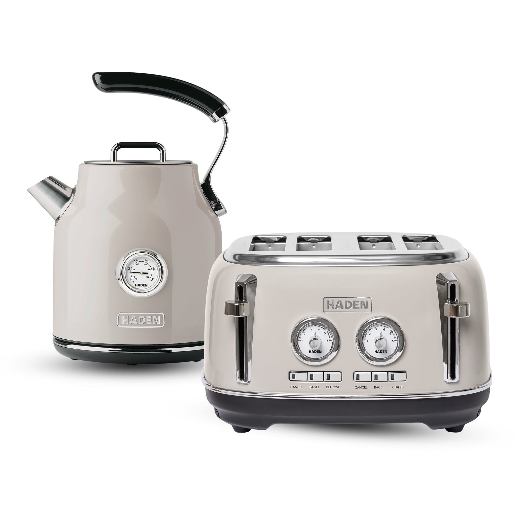 Haden Dorset 4 Slice Wide Toaster & Electric Water Kettle, Putty ...