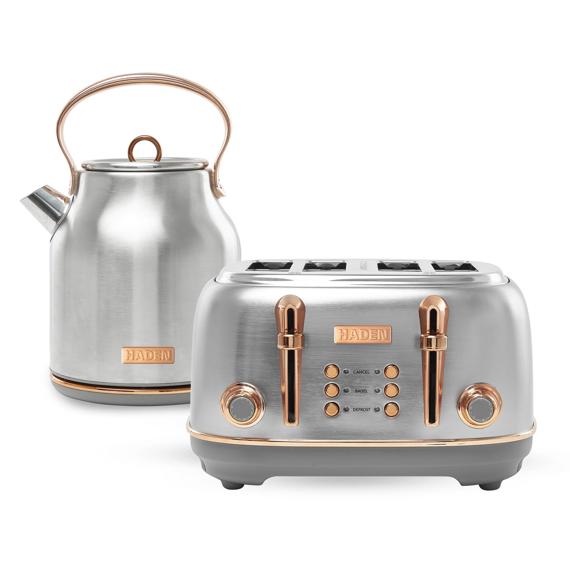 Haden Heritage 4 Slice Wide Toaster & Electric Water Kettle, Ivory ...