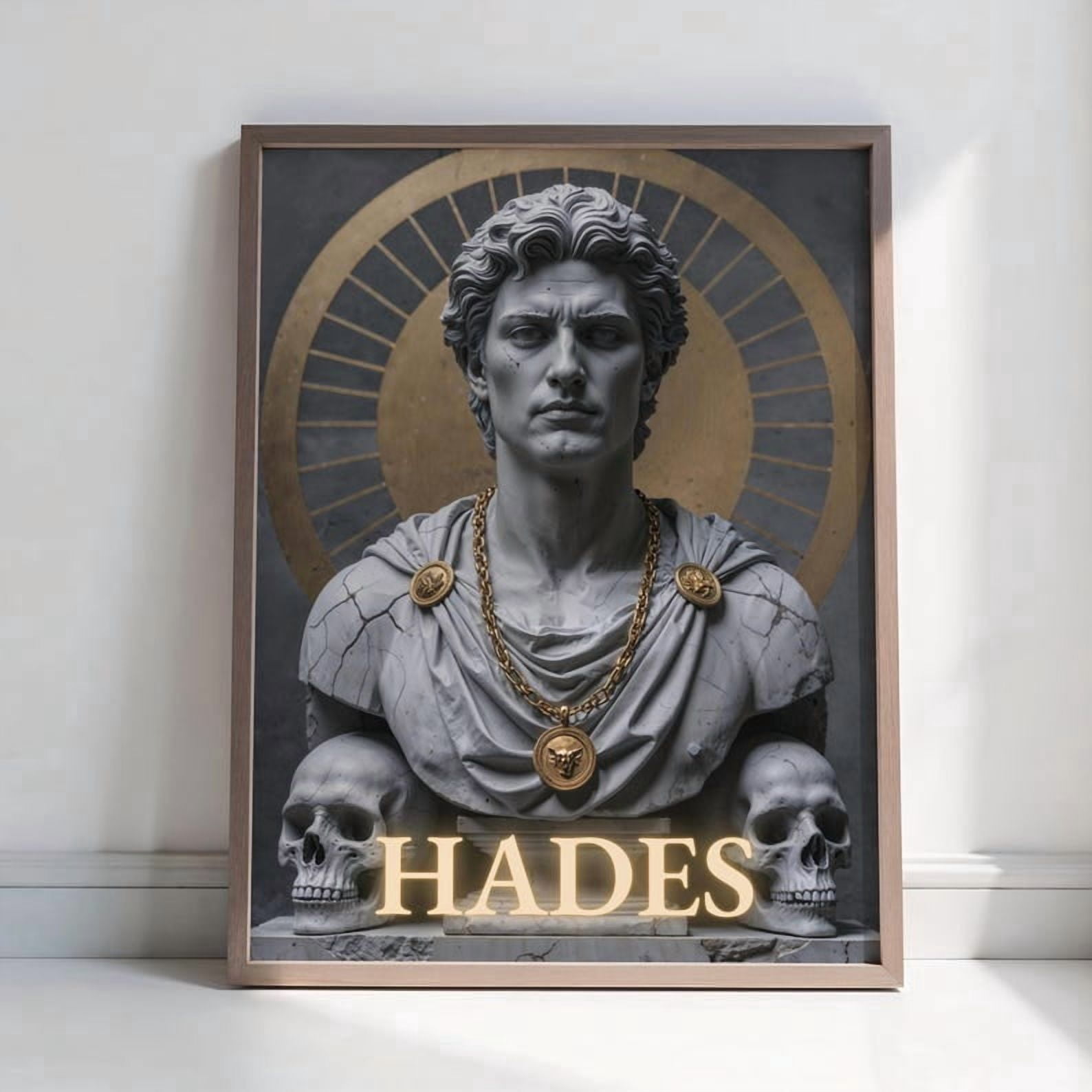 Hades Bust Poster Greek God of Underworld Mythology Wall Art Decor 8x12 ...